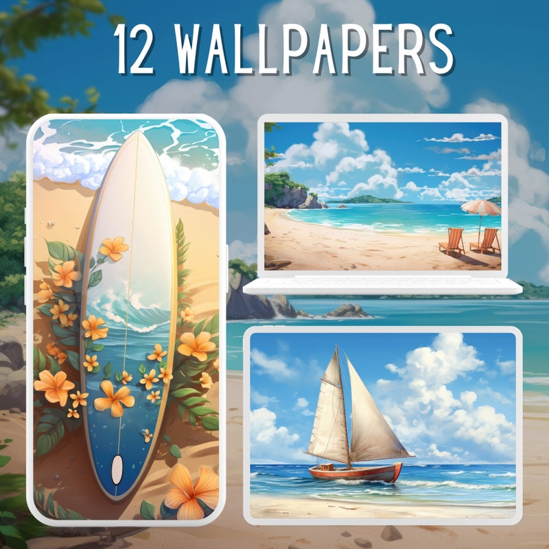 Beach Wallpaper - Etsy UK