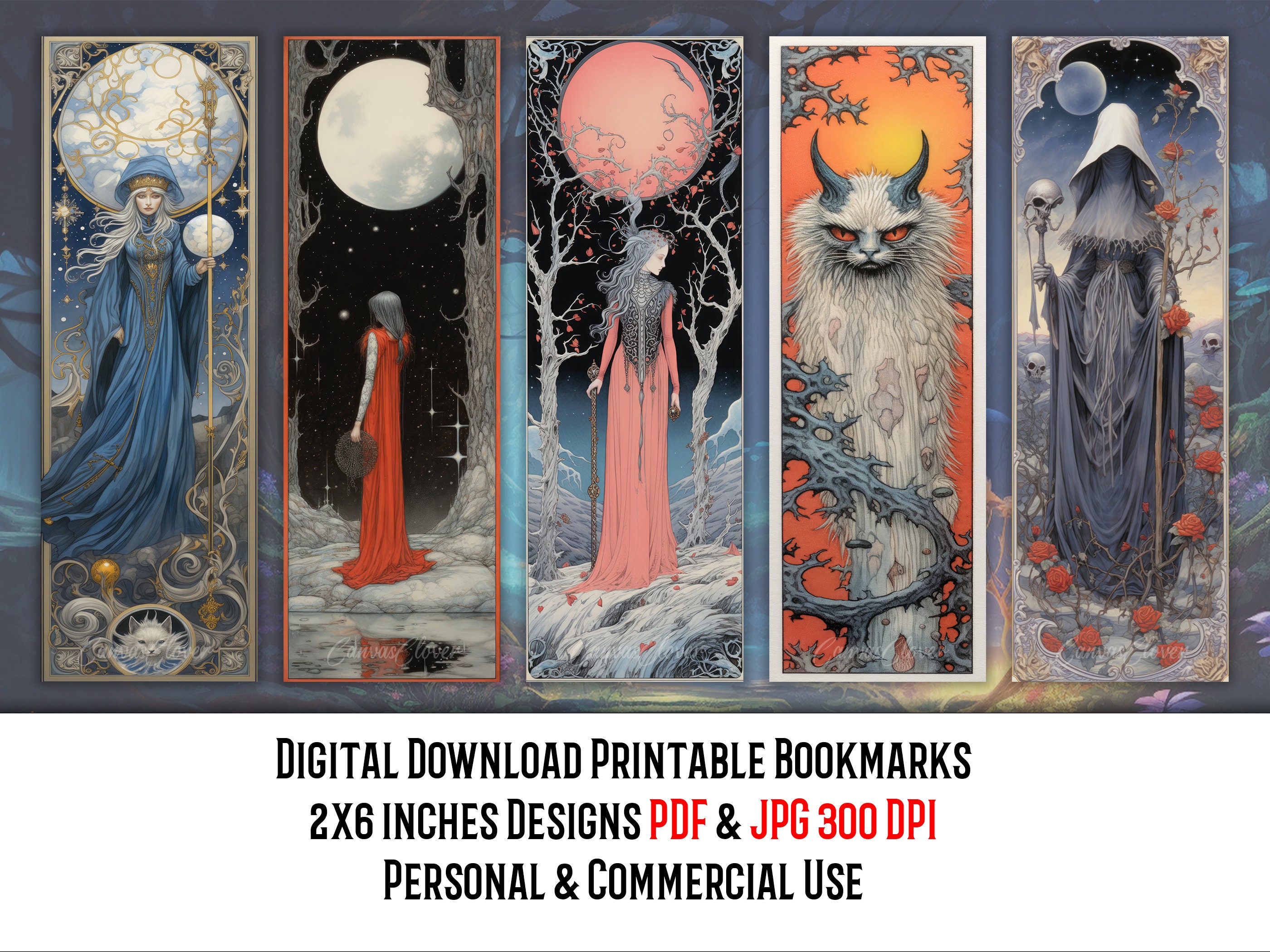 20 Tarot Card Themed Printable Bookmark Bundle, Sublimation Design ...
