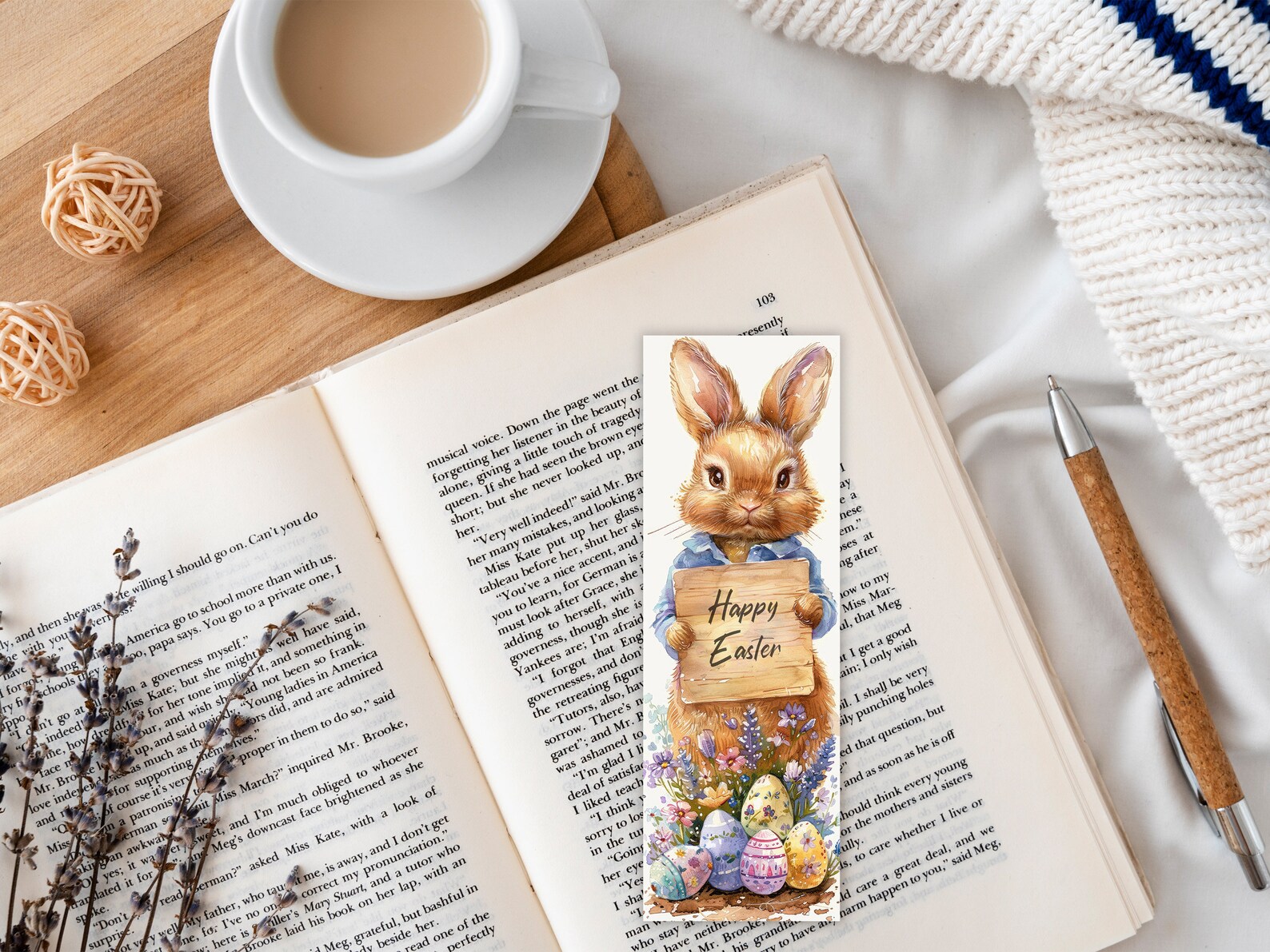 20 Cute Easter Bunny Bookmark Bundle, Sublimation Design, Holiday ...