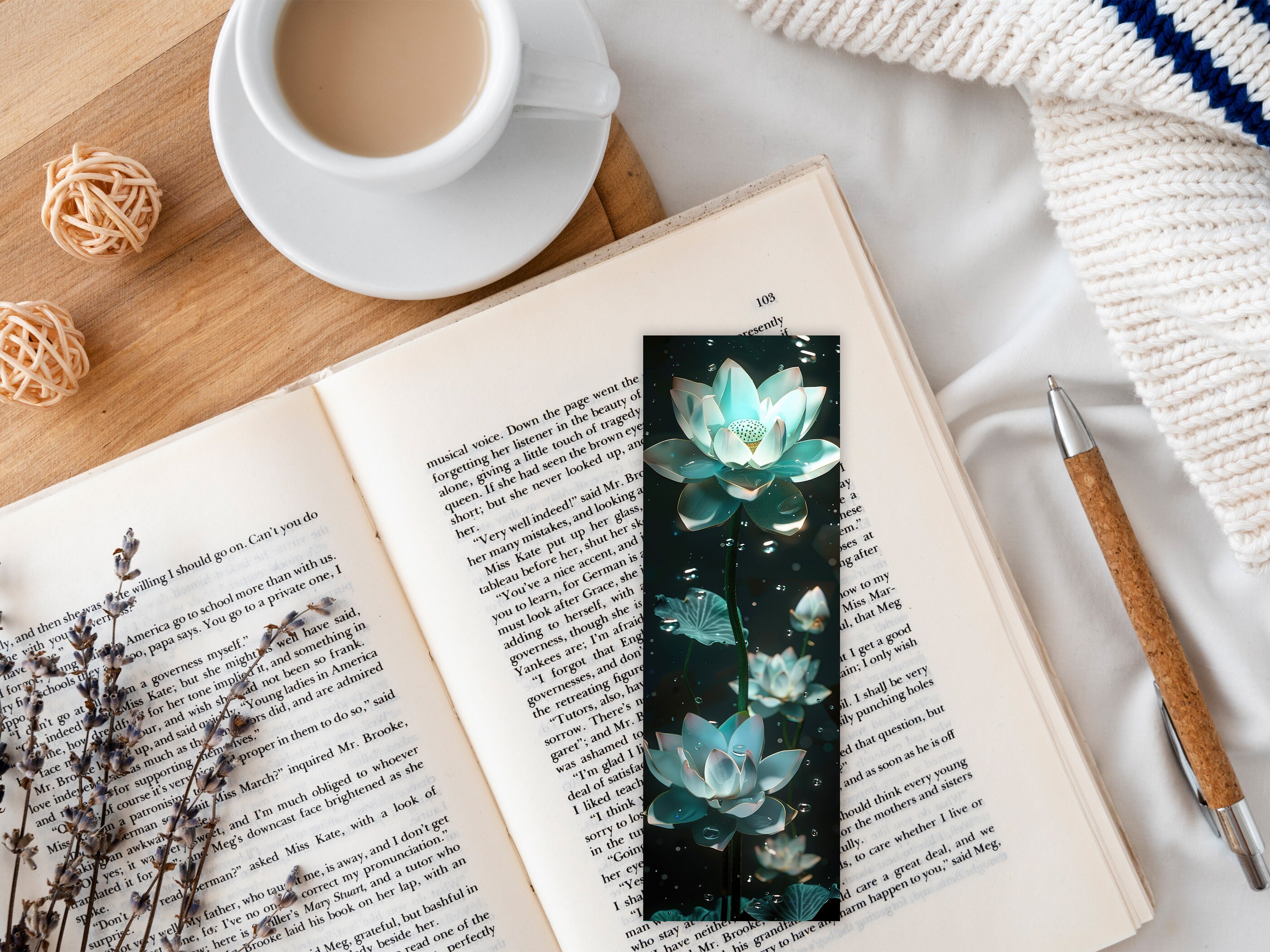 20 Colorful Lotus Flower Bookmark Bundle, Sublimation Design ...