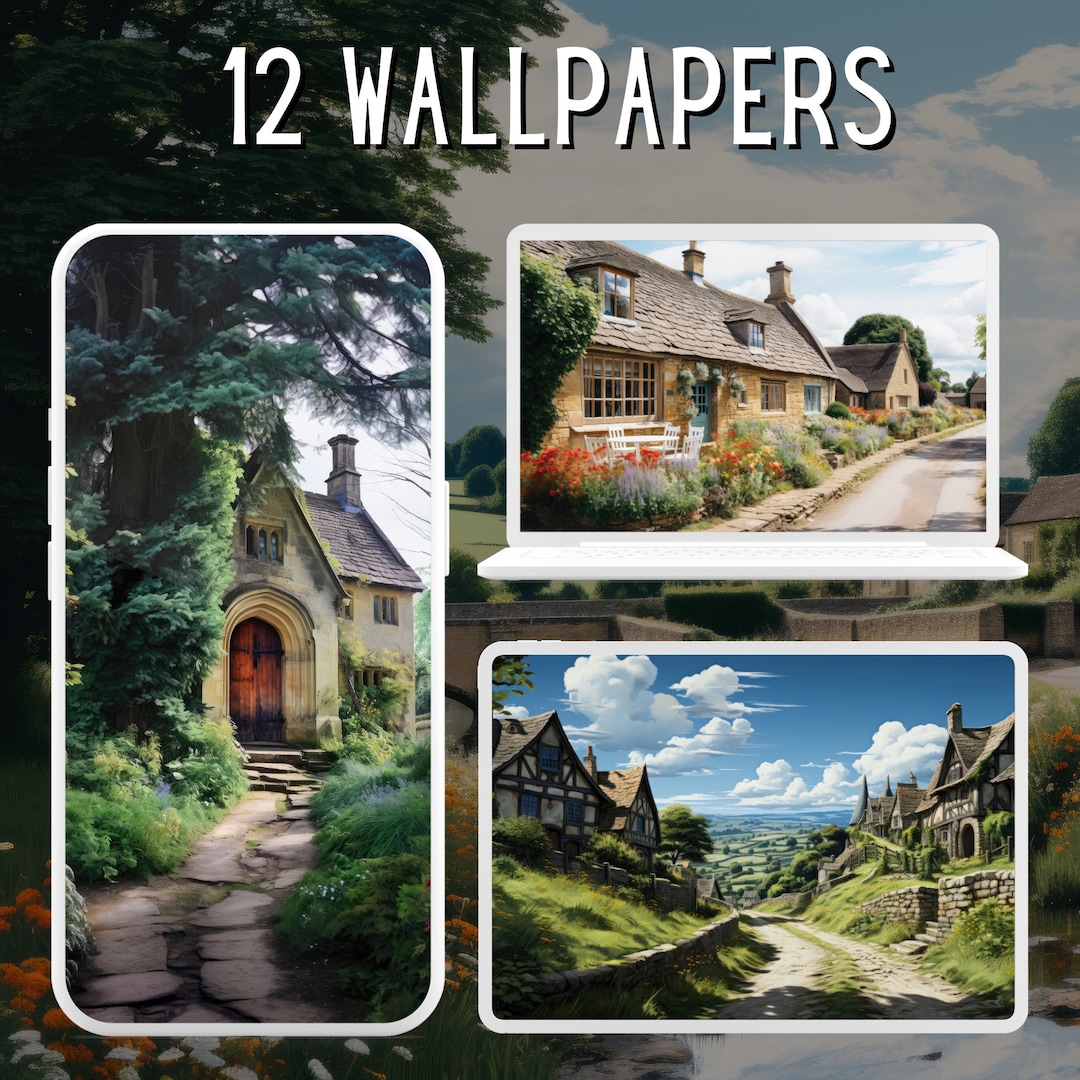 12 Summer Cotswolds England Village Scenery Wallpaper Bundle Desktop ...