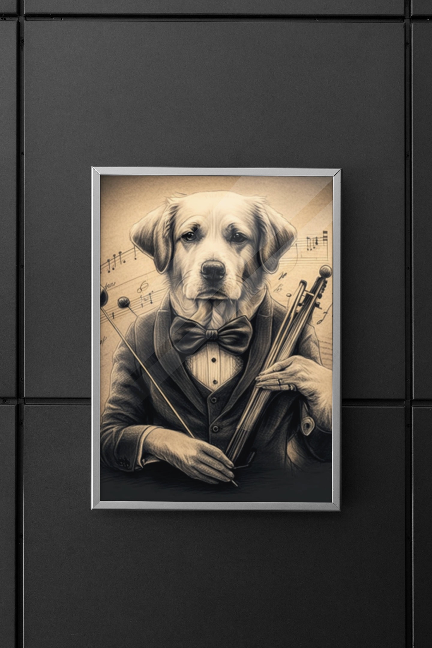 Symphony Dog: Digital Poster of Dog Orchestra, Perfect Music Lovers ...