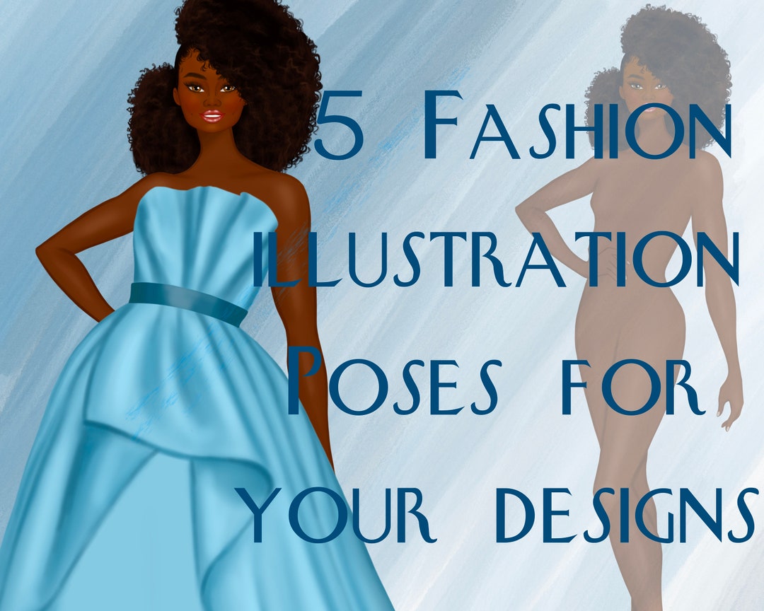 5 Fashion Illustration Poses for Your Designs 5 Different Poses With 5 ...