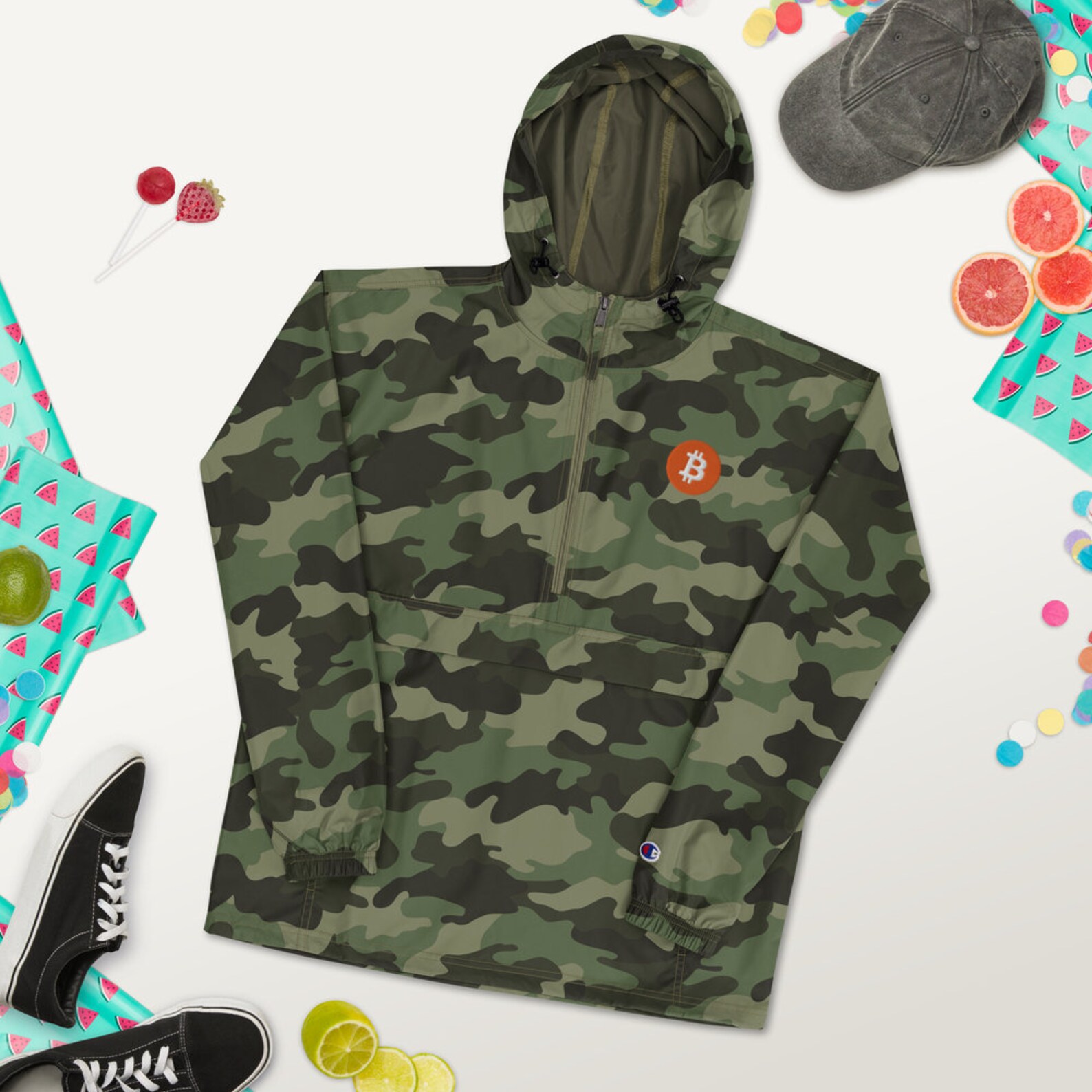 Champion Packable Jacket - the Digital Gold Fan - Bitcoin - Etsy