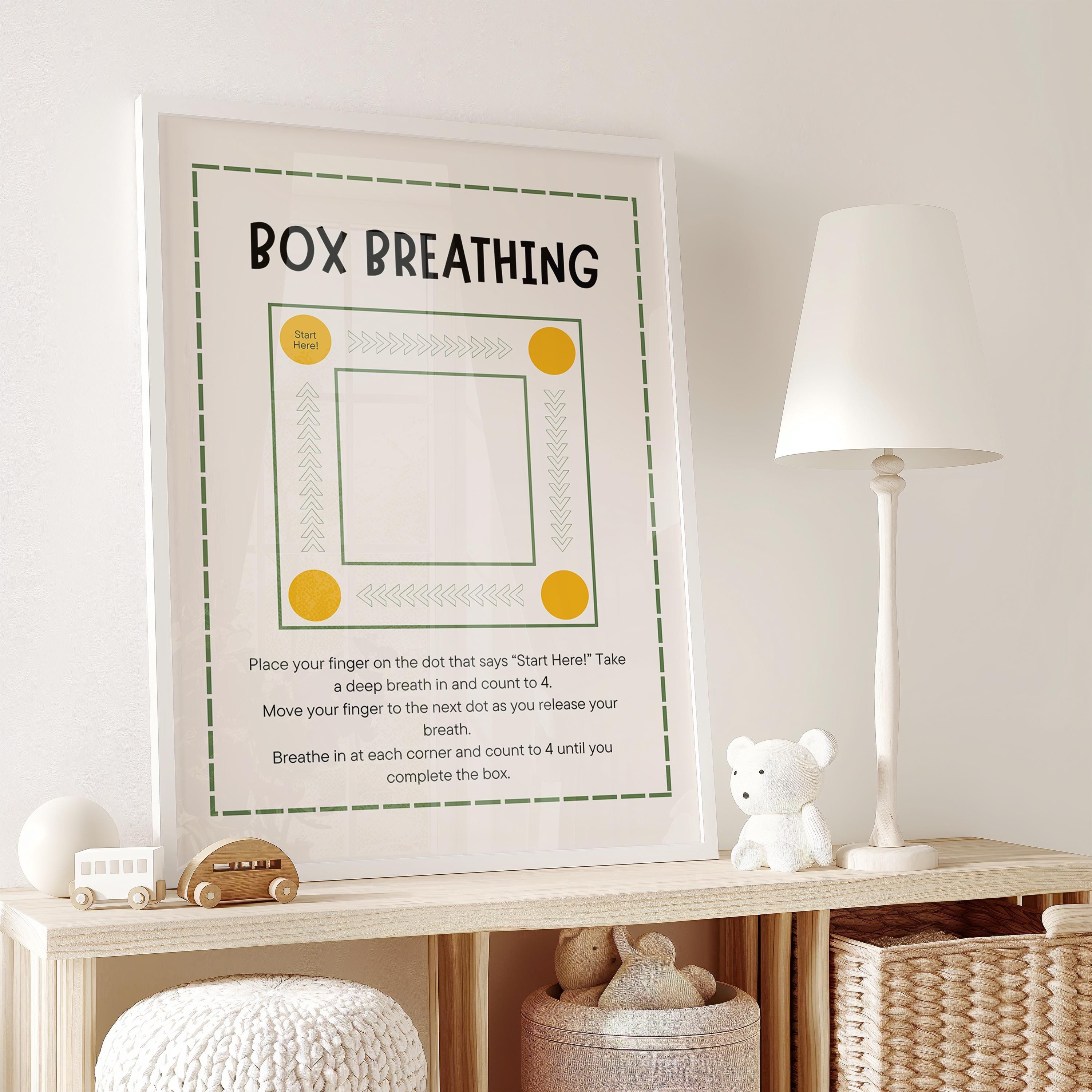 Box Breathing - Mindfulness Poster for Kids - Etsy