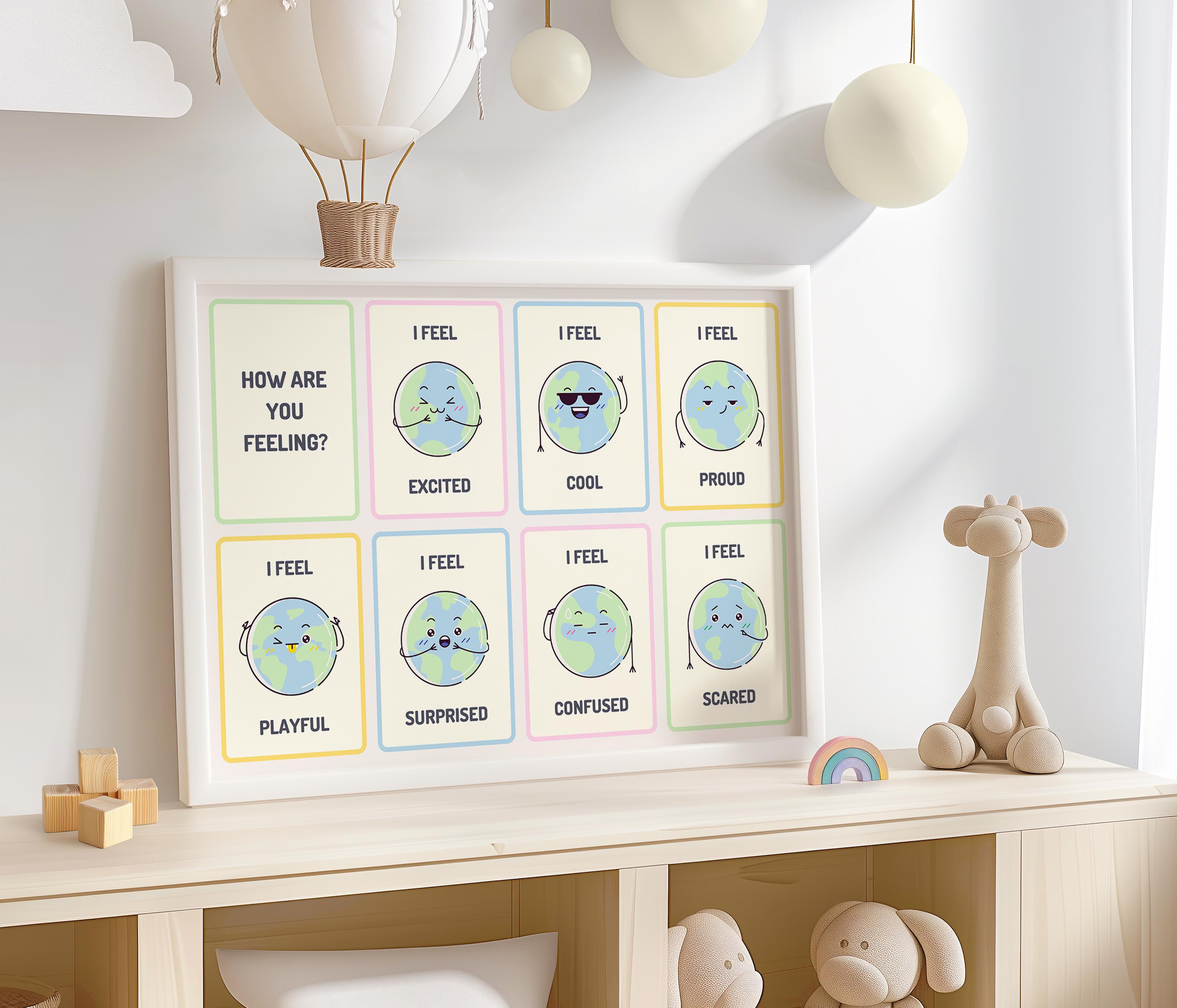 Emotions-themed Nursery Wall Art, Feelings and Social Emotional ...