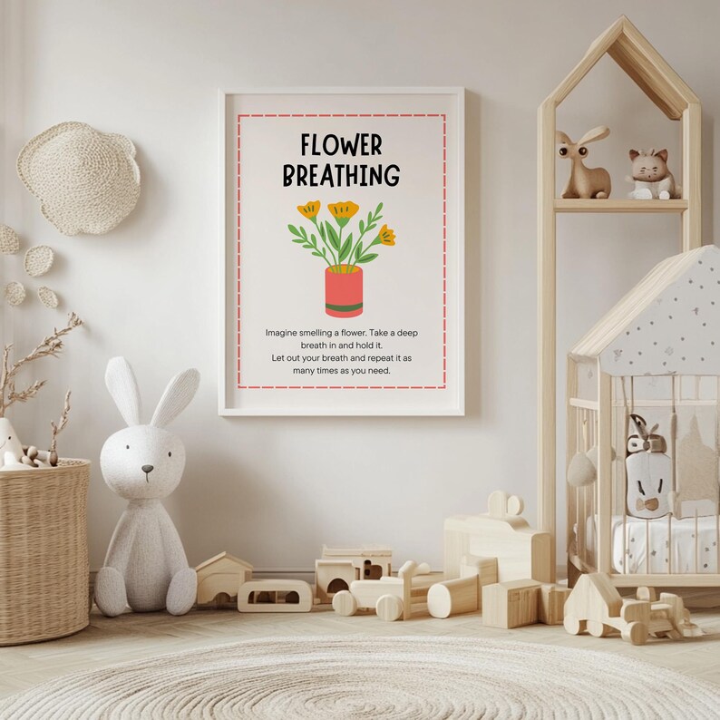 Flower Breathing - Mindfulness Poster for Kids - Etsy