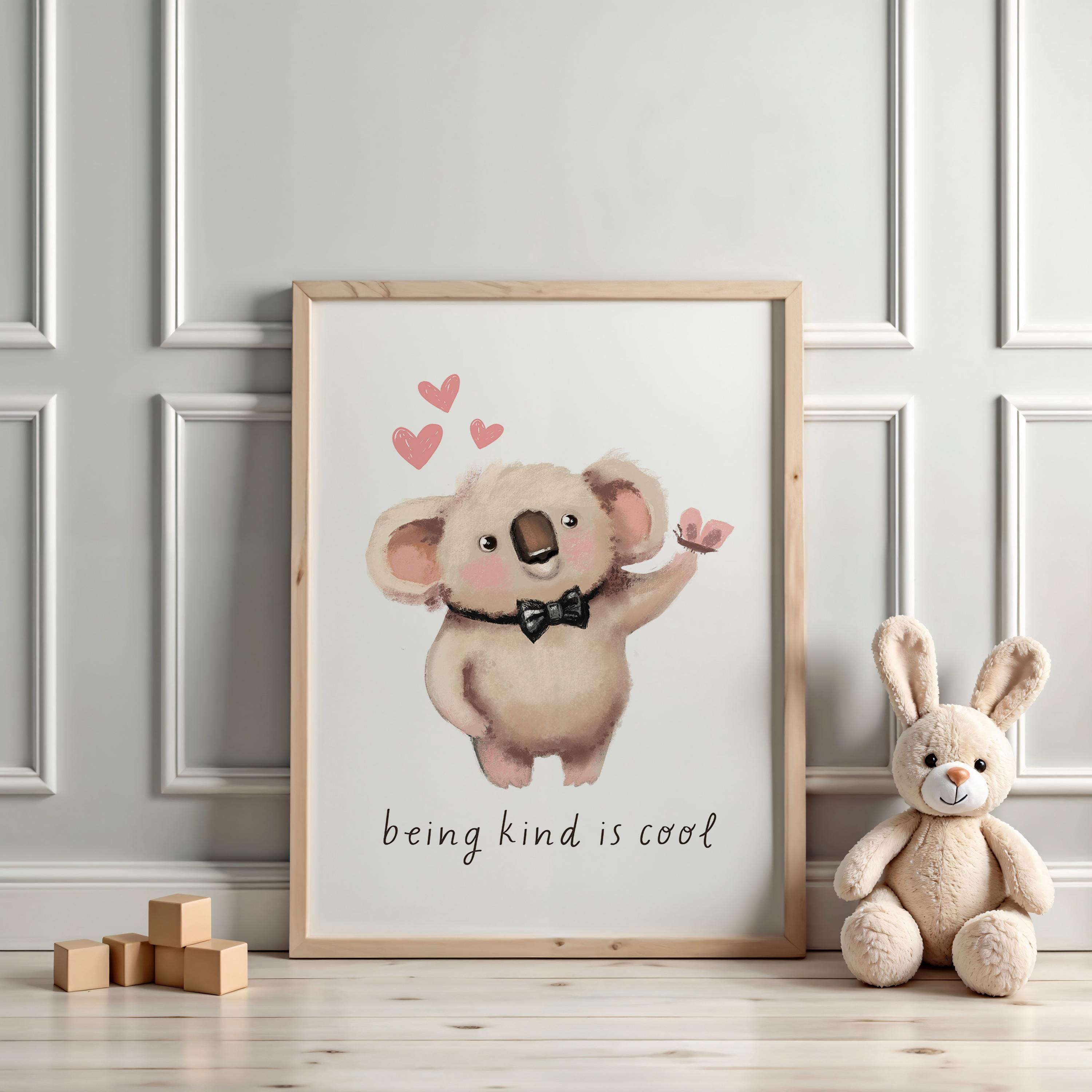 Being Kind is Cool - Inspirational Poster for Kids - Etsy