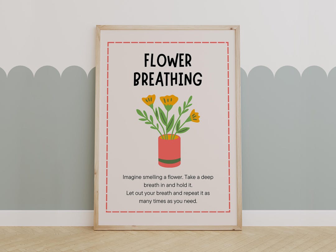 Flower Breathing - Mindfulness Poster for Kids - Etsy