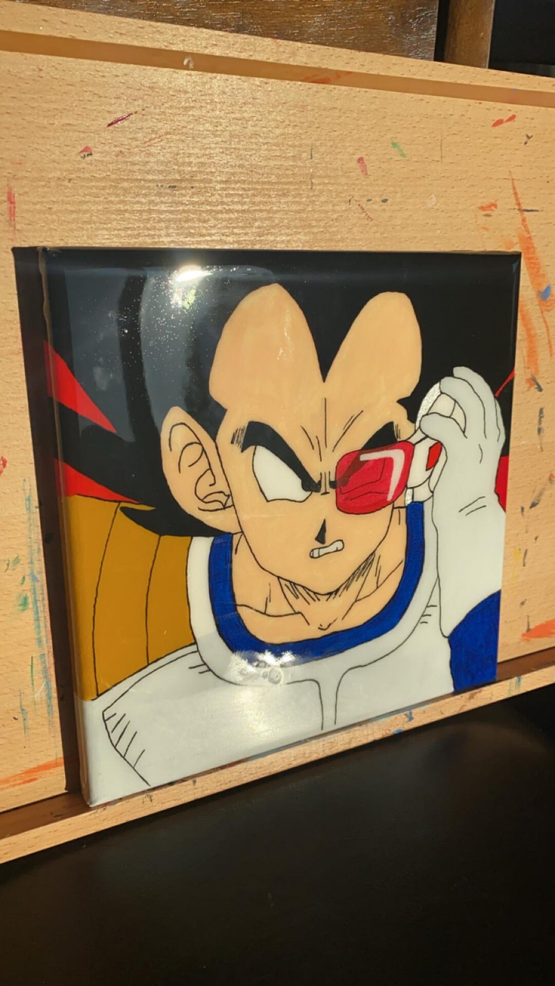 Vegeta Over 9000 Wall Art Epoxy/resin Painting From Anime DRAGONBALL Z ...