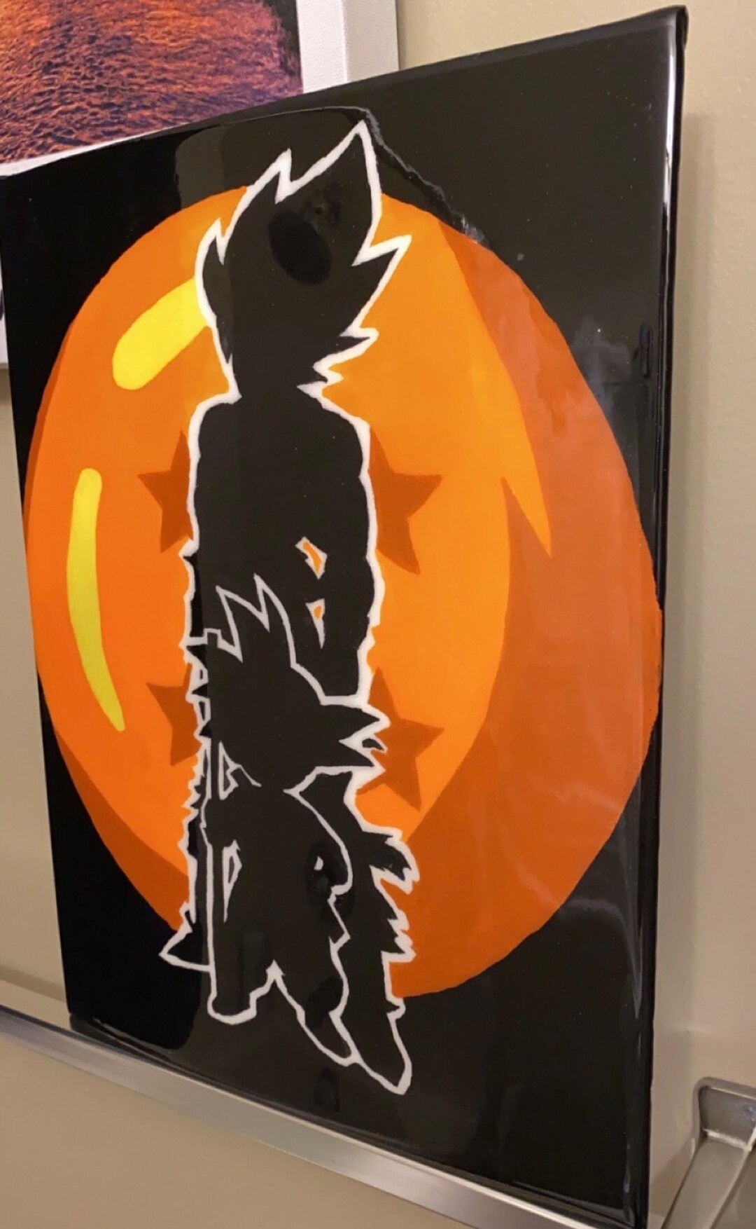 Kid Goku/ssj Goku Epoxy/resin Covered Wall Art Painting From Anime ...