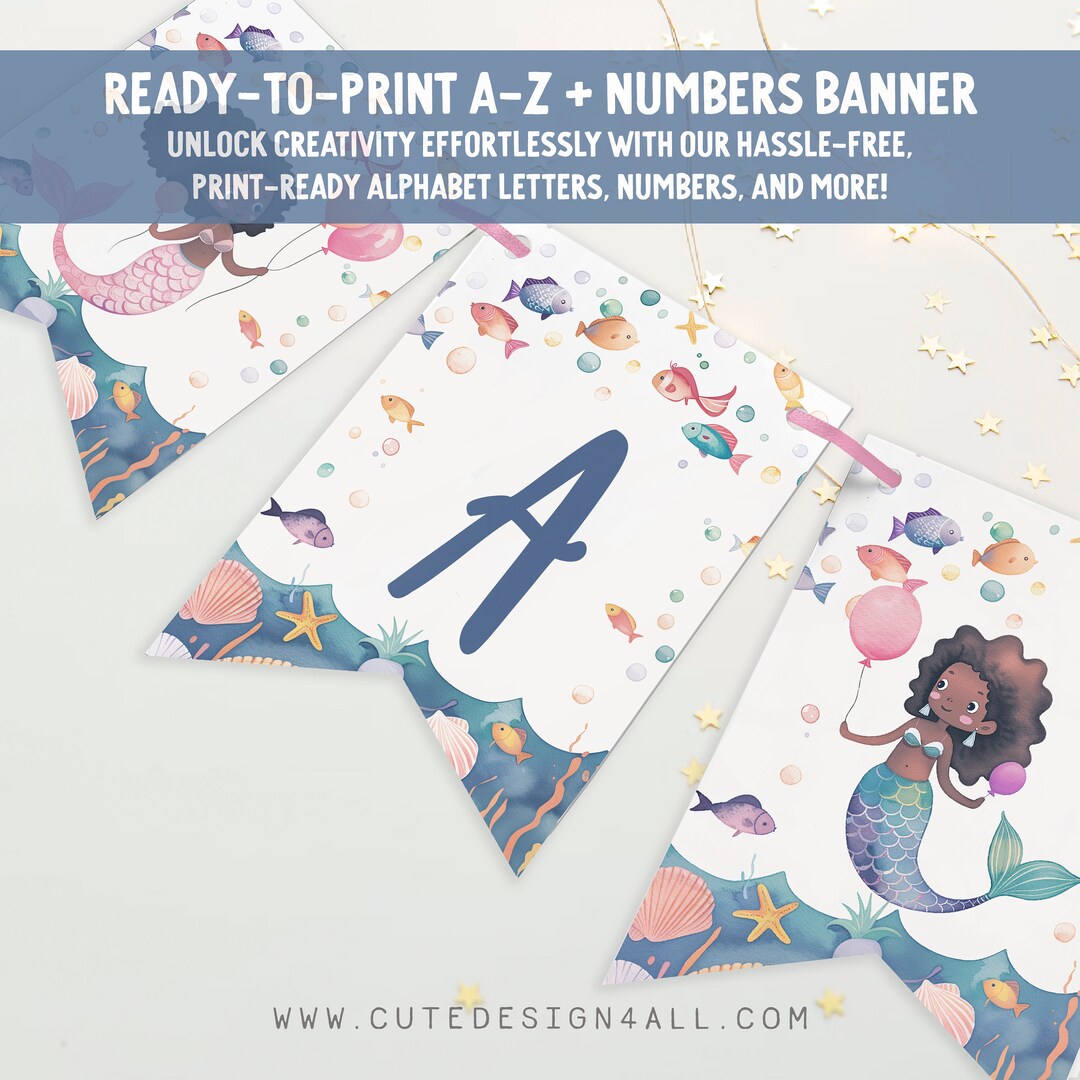 Alphabet Swallow Tail Garland Banner Letters A to Z Numbers Black ...