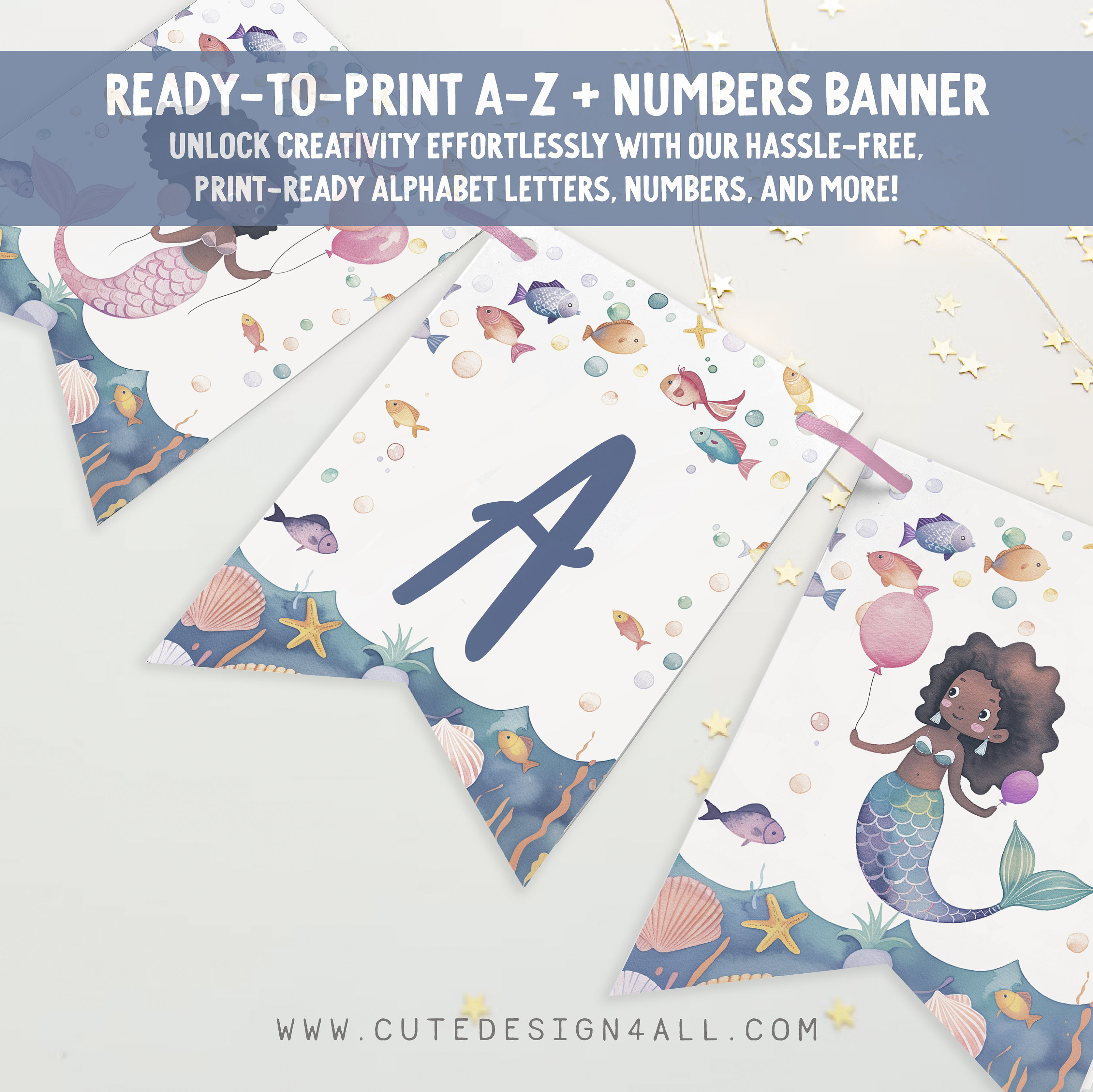 Alphabet Swallow Tail Garland Banner Letters A to Z Numbers Black ...