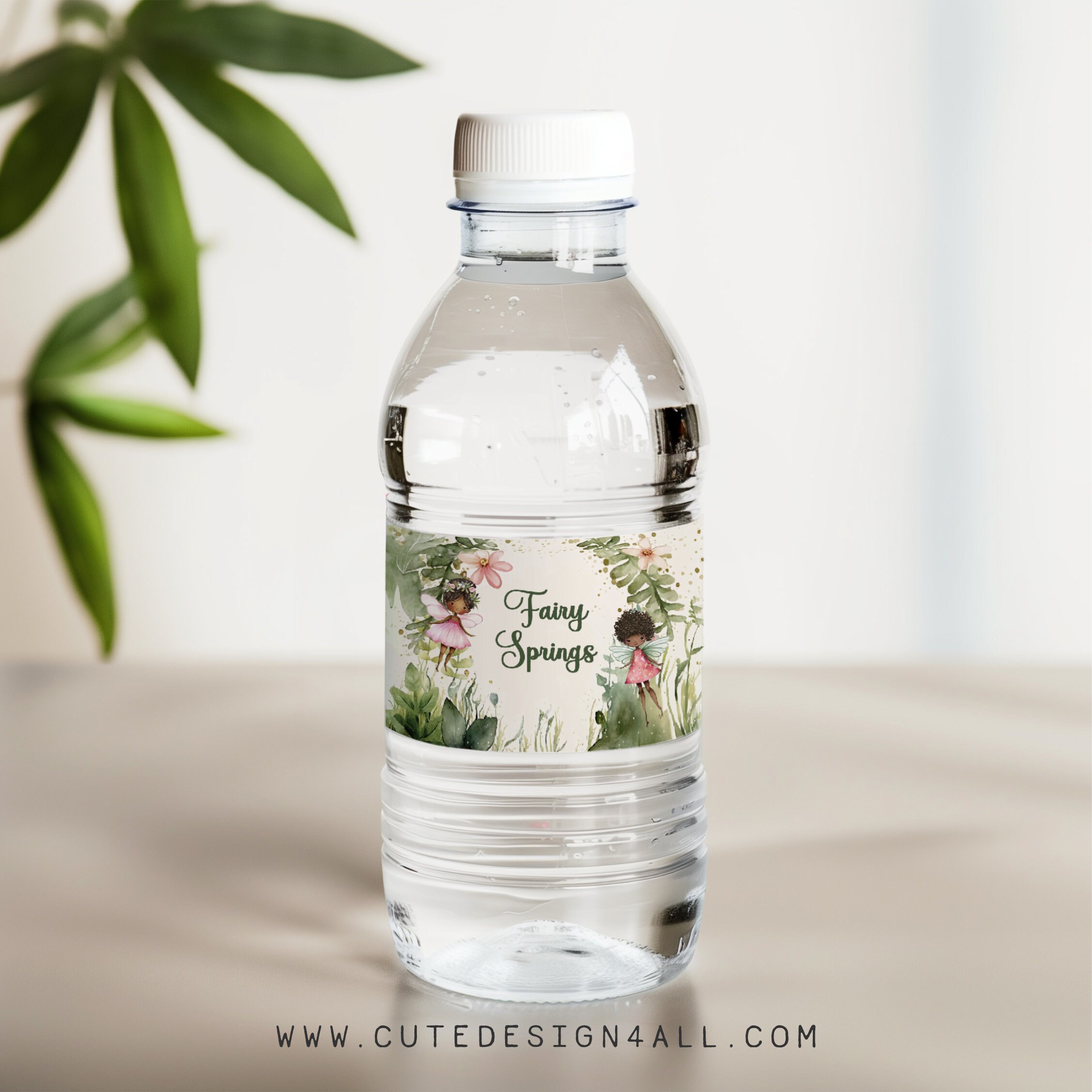 Editable Cute Black Fairies Bottle Label Tag Favor - Fairy Folk ...