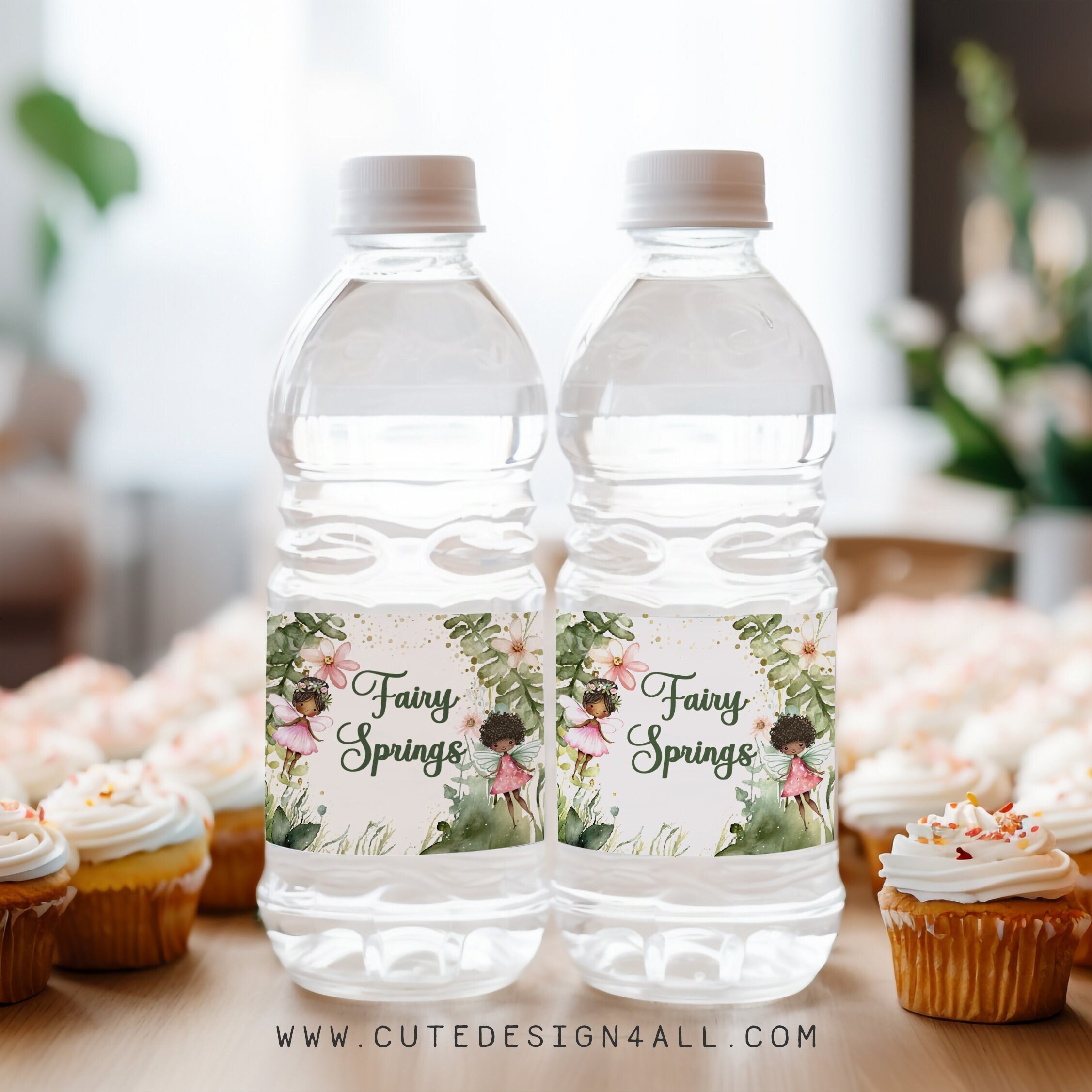 Editable Cute Black Fairies Bottle Label Tag Favor - Fairy Folk ...