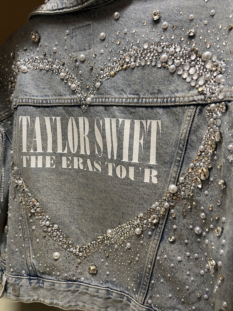 Eras Tour Jean Bedazzled Jacket - Etsy