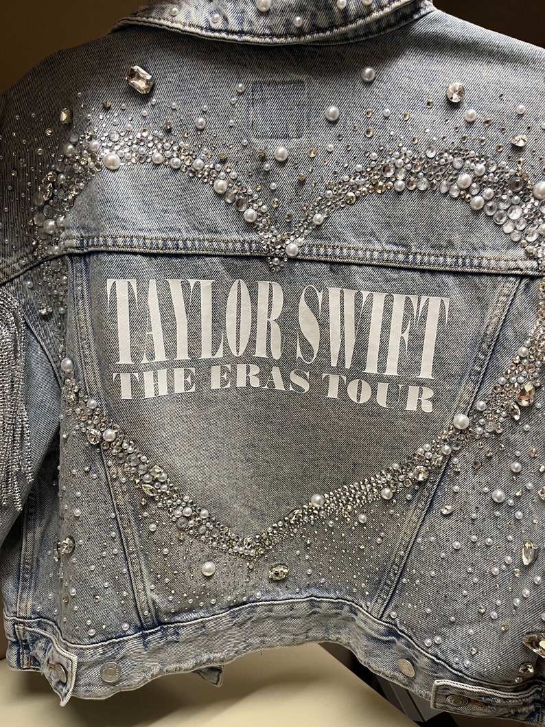 Eras Tour Jean Bedazzled Jacket - Etsy