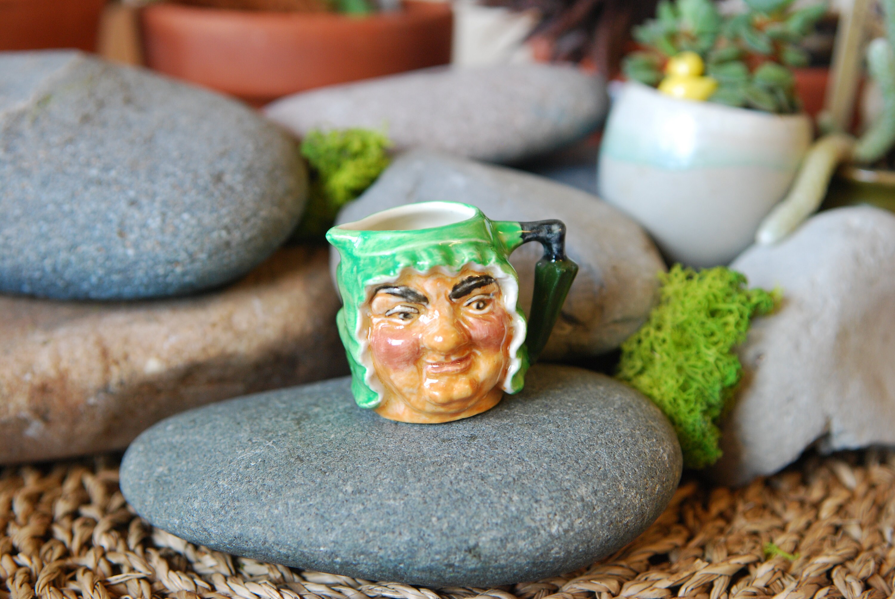 Miniature Toby Jug Two-faced Old English Lady Handpainted Artone ...