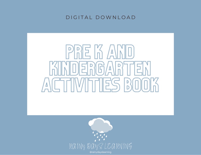 Pre K and Kindergarten Activities Book - Etsy