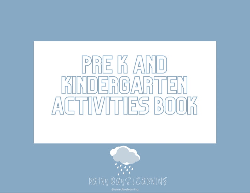 Pre K and Kindergarten Activites Book - Etsy