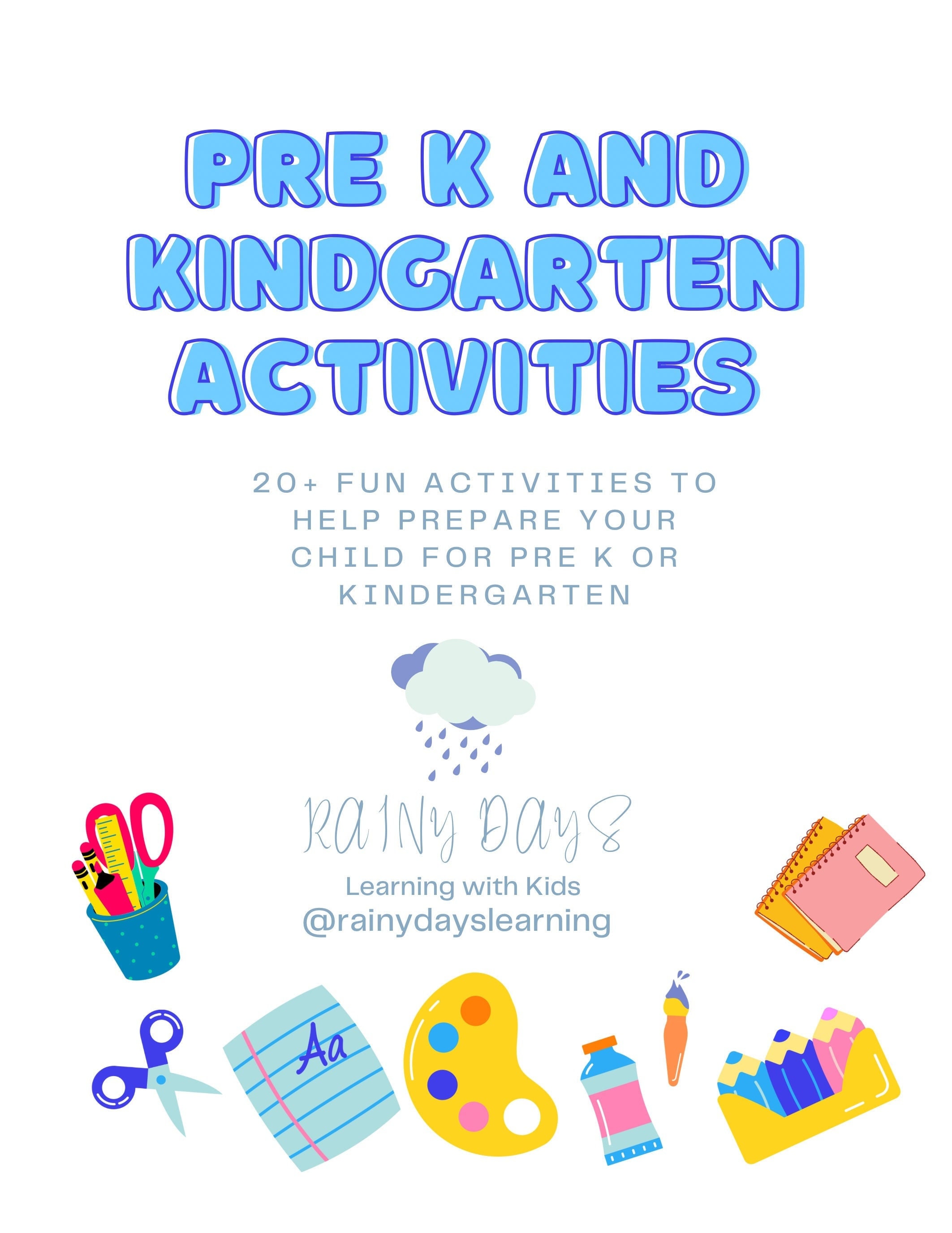 Pre K and Kindergarten Activities Book - Etsy