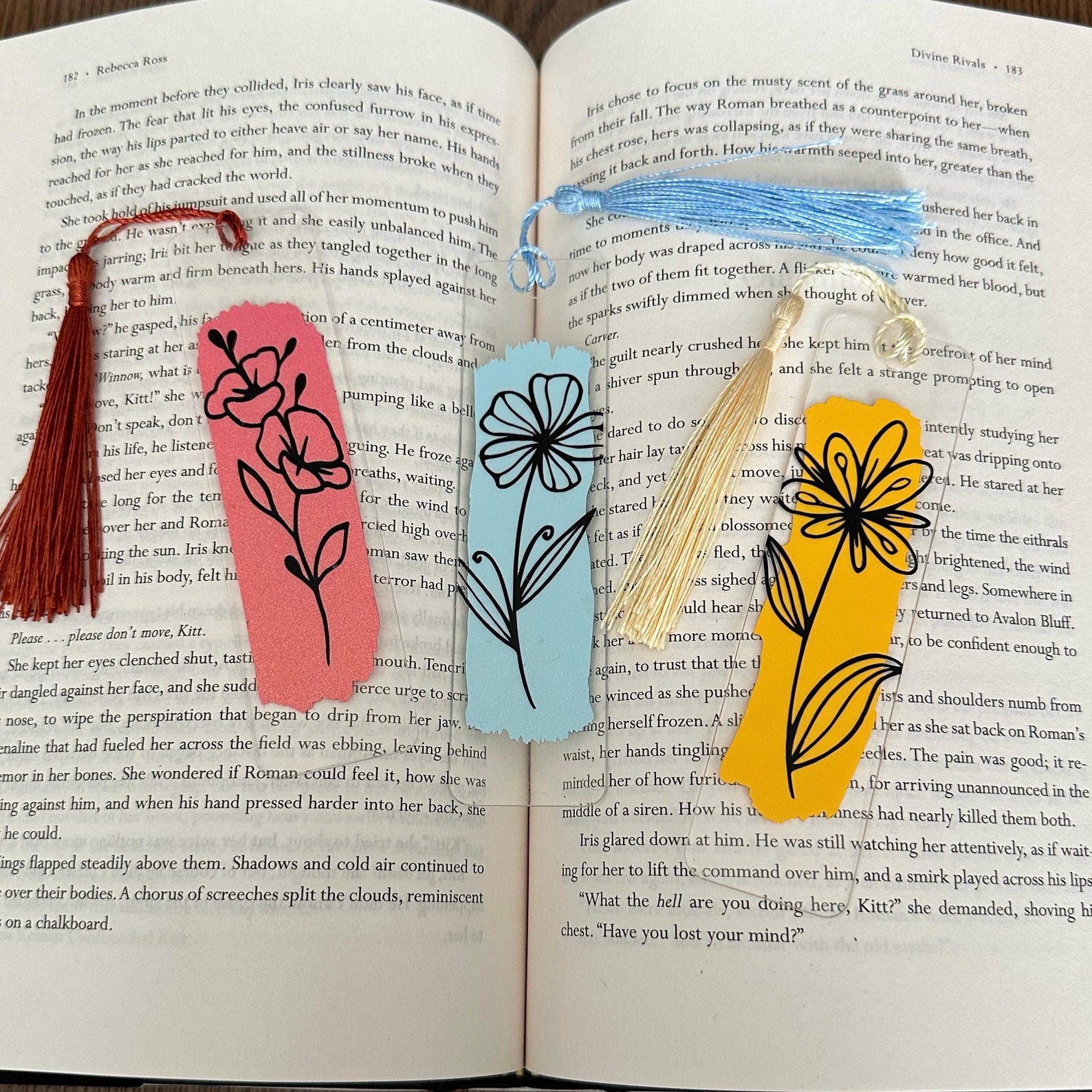 Acrylic Bookmark With Floral Design | Color Brush Stroke Vinyl ...