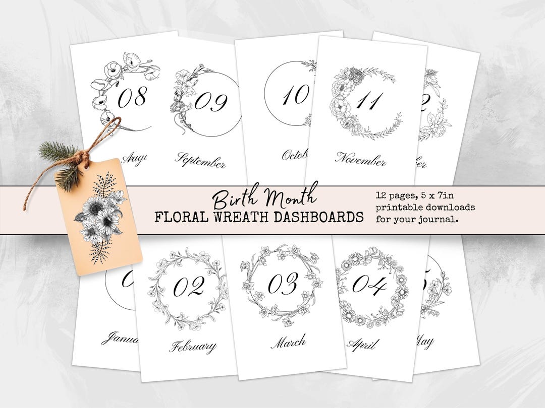 Birth Month Flower Dashboard Printables | Journal Cards (digital ...