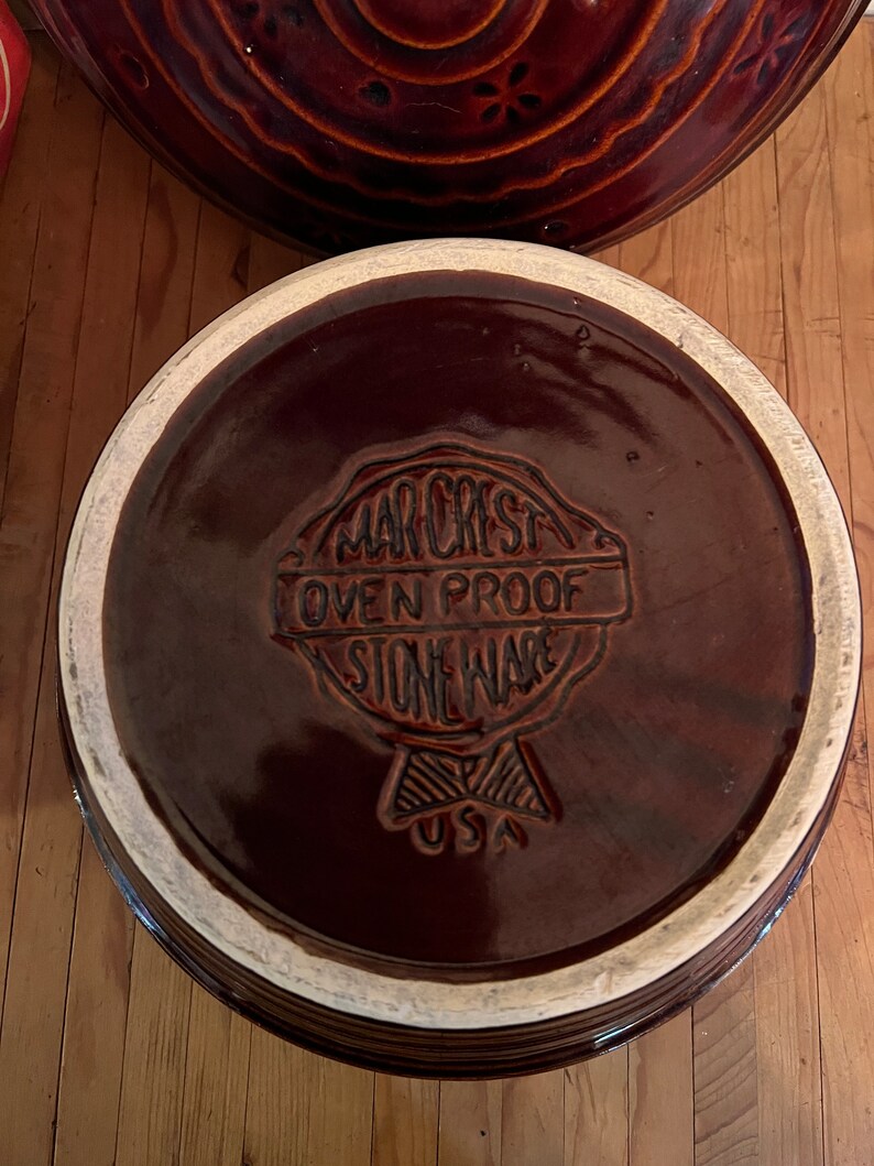 Vintage Marcrest Dutch Oven Daisy & Dot Pattern Colorado Brown - Etsy