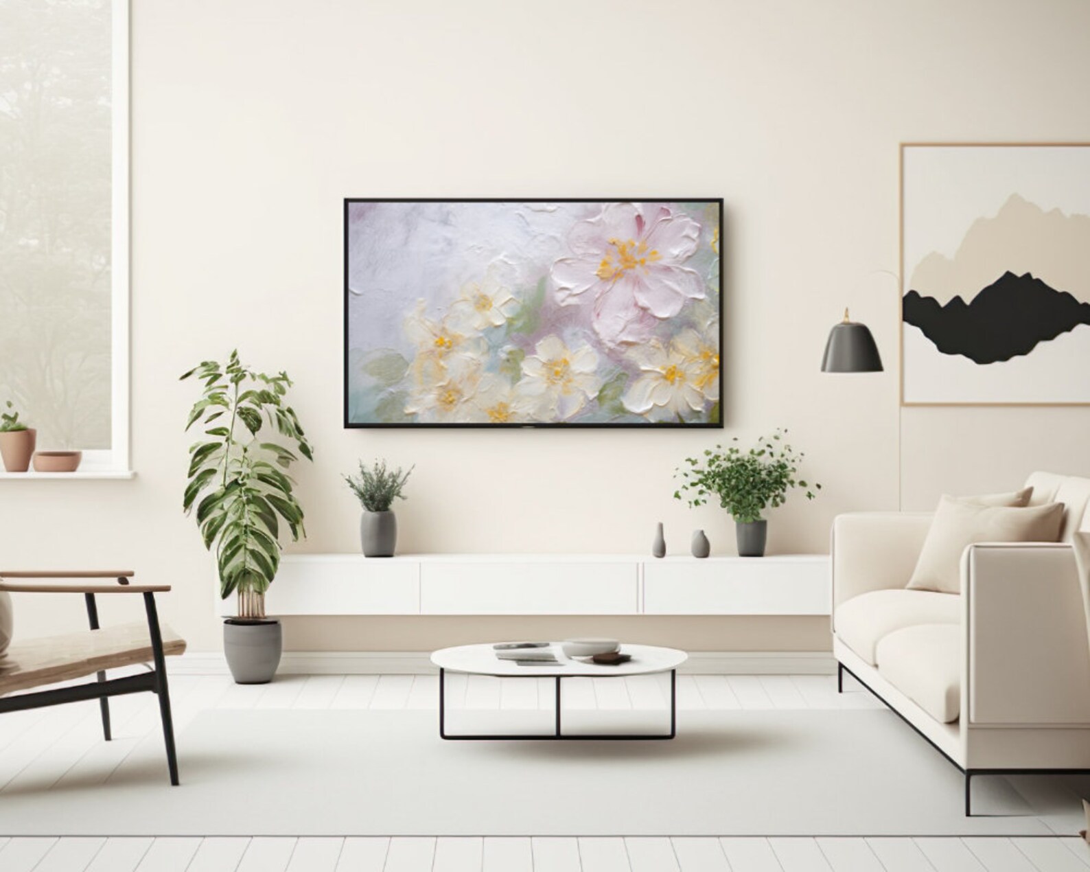Samsung Frame Abstract TV Art | Art for Frame TV | Floral Art | Oil ...