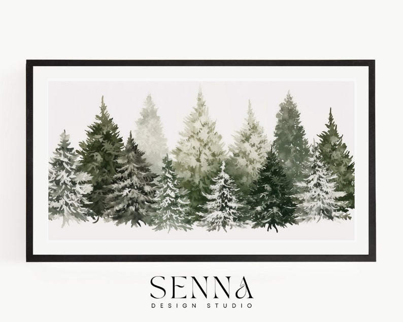 Christmas Frame Tree TV Art, Winter Samsung Frame TV Art, Farmhouse ...