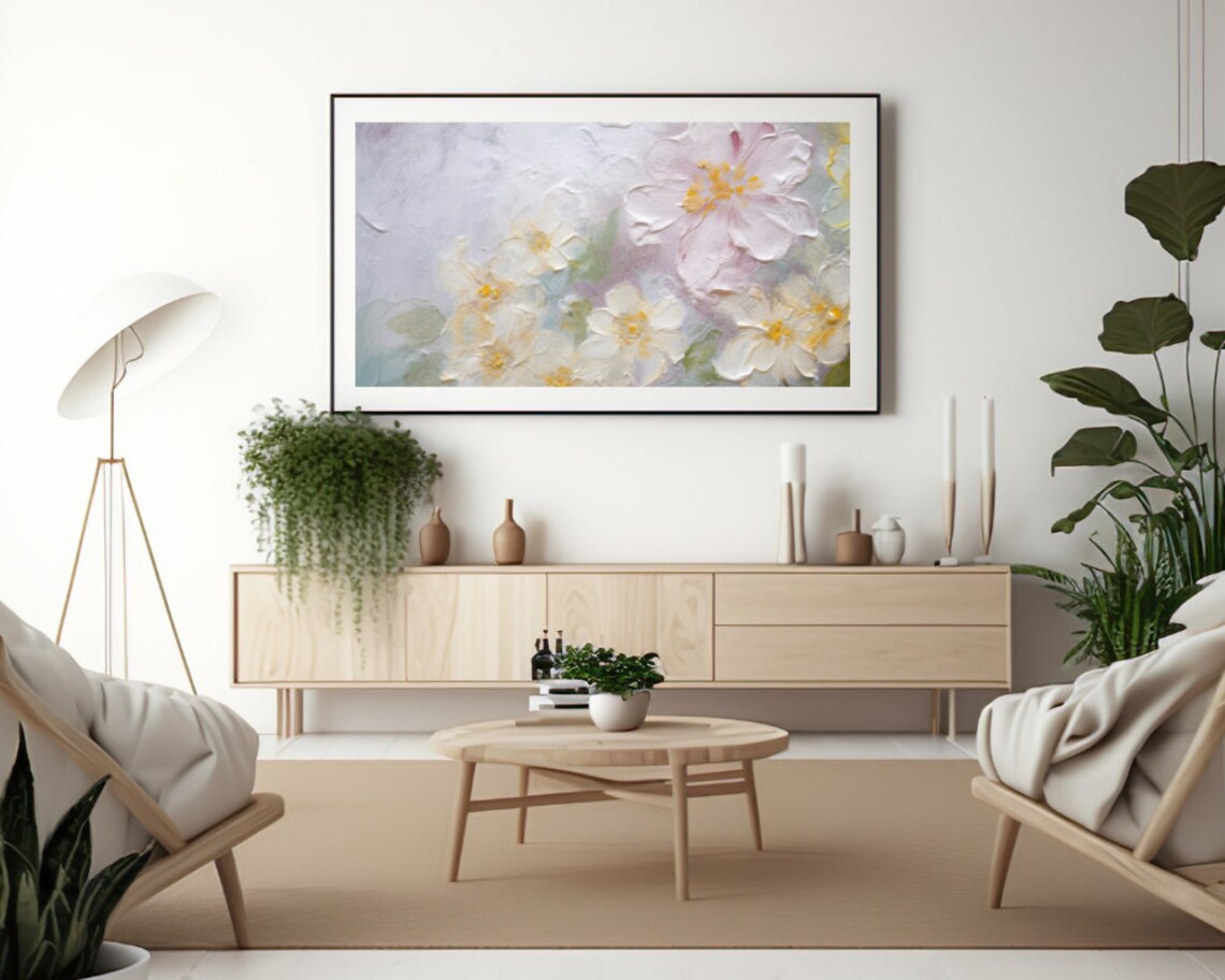 Samsung Frame Abstract TV Art Art for Frame TV Floral Art Oil Painting ...