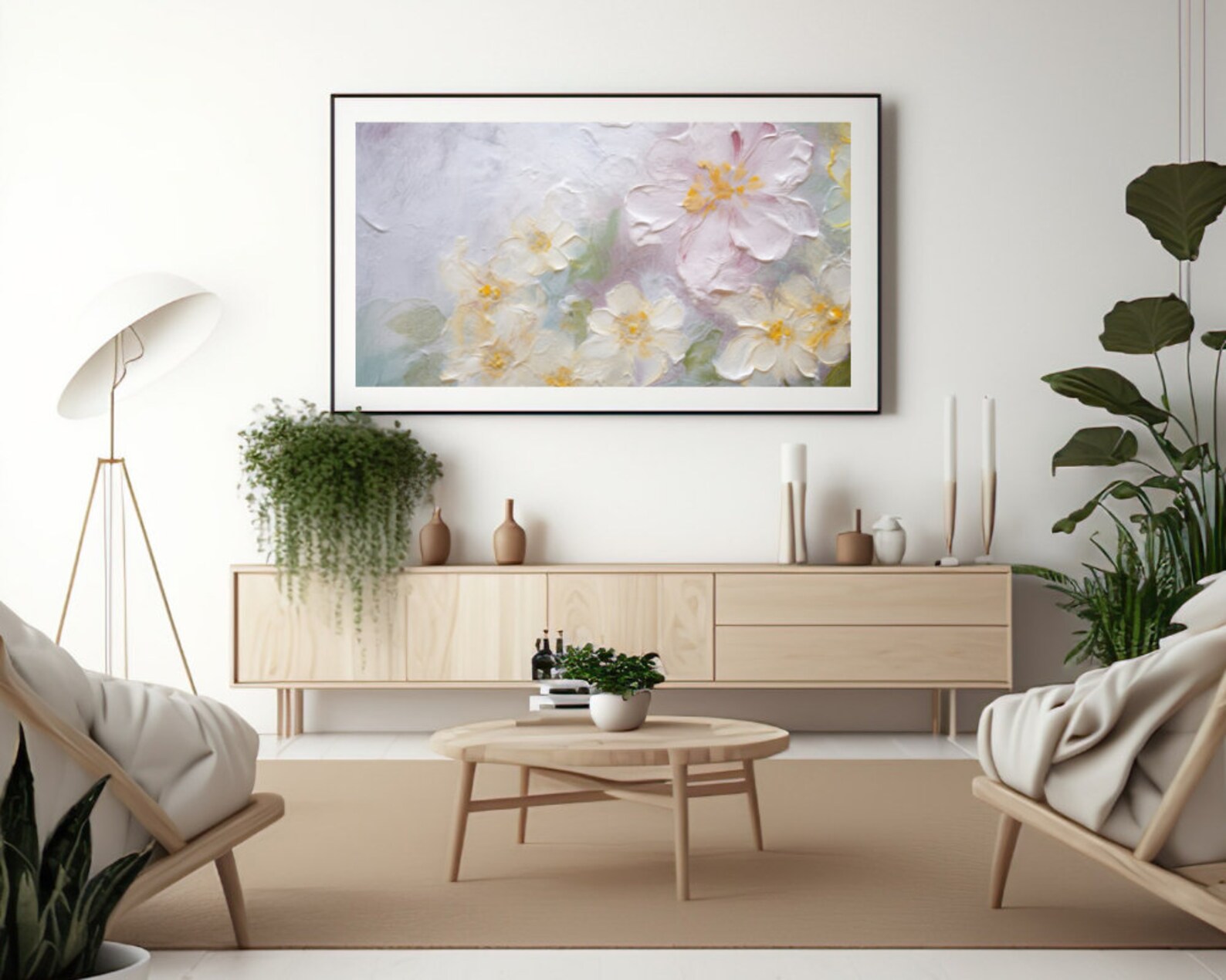 Samsung Frame Abstract TV Art | Art for Frame TV | Floral Art | Oil ...