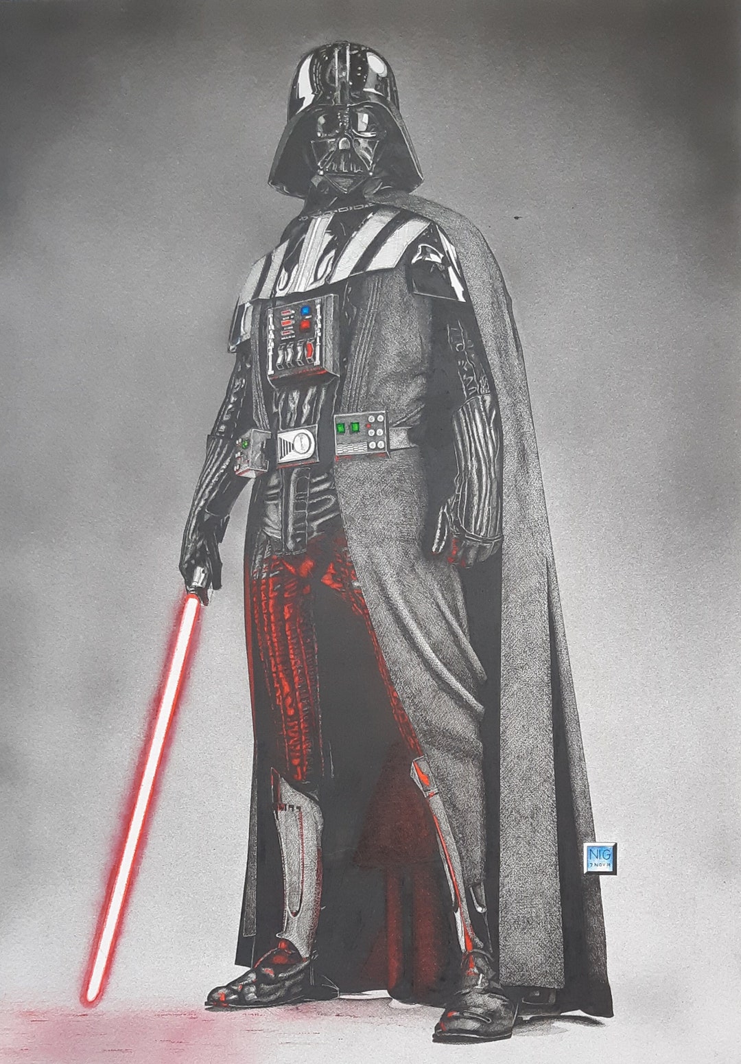 Portrait of a Sith Lord original Drawing - Etsy UK