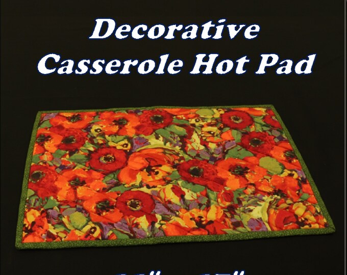 Large Quilted Casserole Hot Pad With Floral Print - Etsy