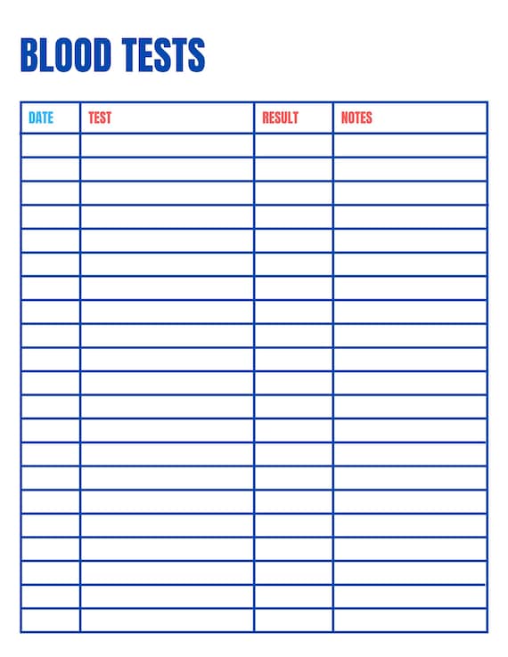 Health Chart Template