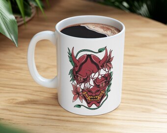 Demon/ Hannya Mask Coasters: Laser Cut Wood With Epoxy Resin - Etsy