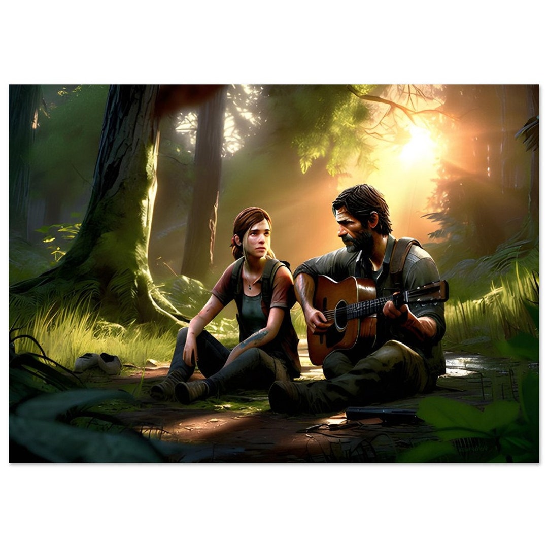 Last of Us Two Poster TLOU2 Joel and Ellie Playing Guitar in the Woods ...