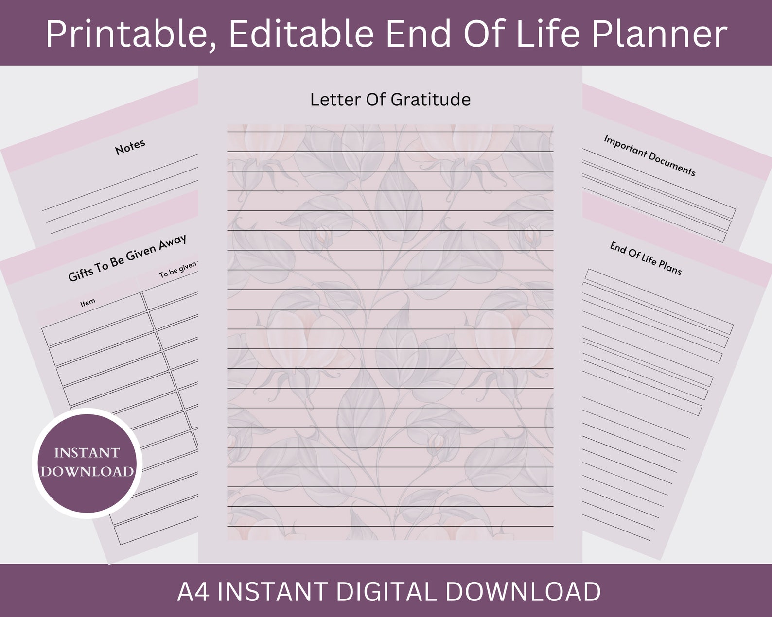End of Life Planner, Last Wishes Planner, Estate Planning, Will, Final ...