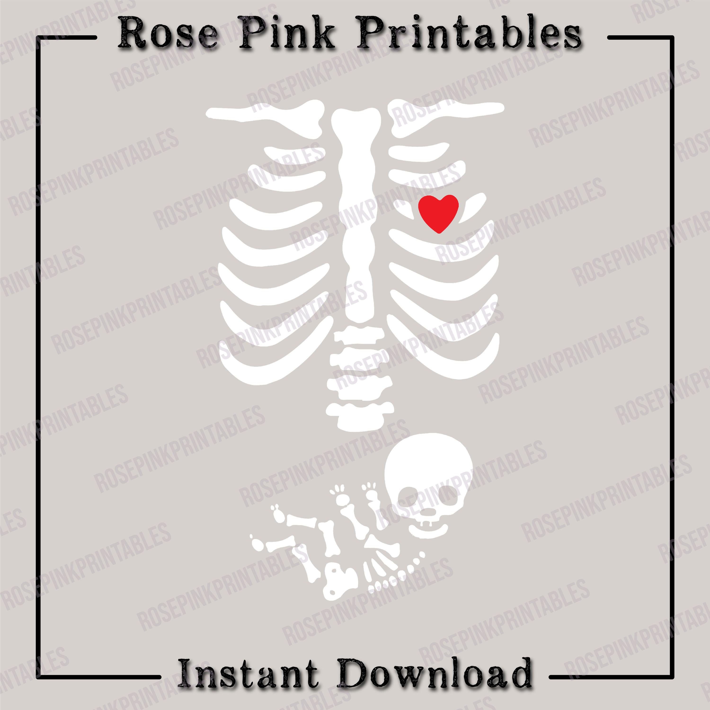 Pregnant Halloween Skeleton SVG Clipart, Preggo Halloween Image Digital ...