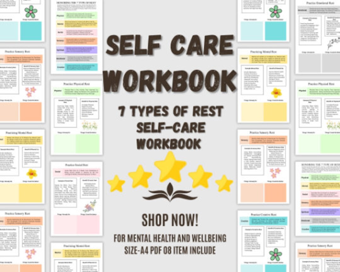 7 Types of Rest Self Care Workbook for Mental Health and Wellbeing ...