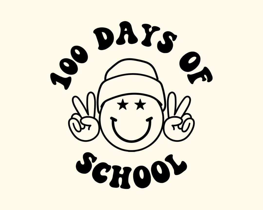 100 Days of School Png, Smiley Face Png, 100 Days Teacher Shirt Png ...