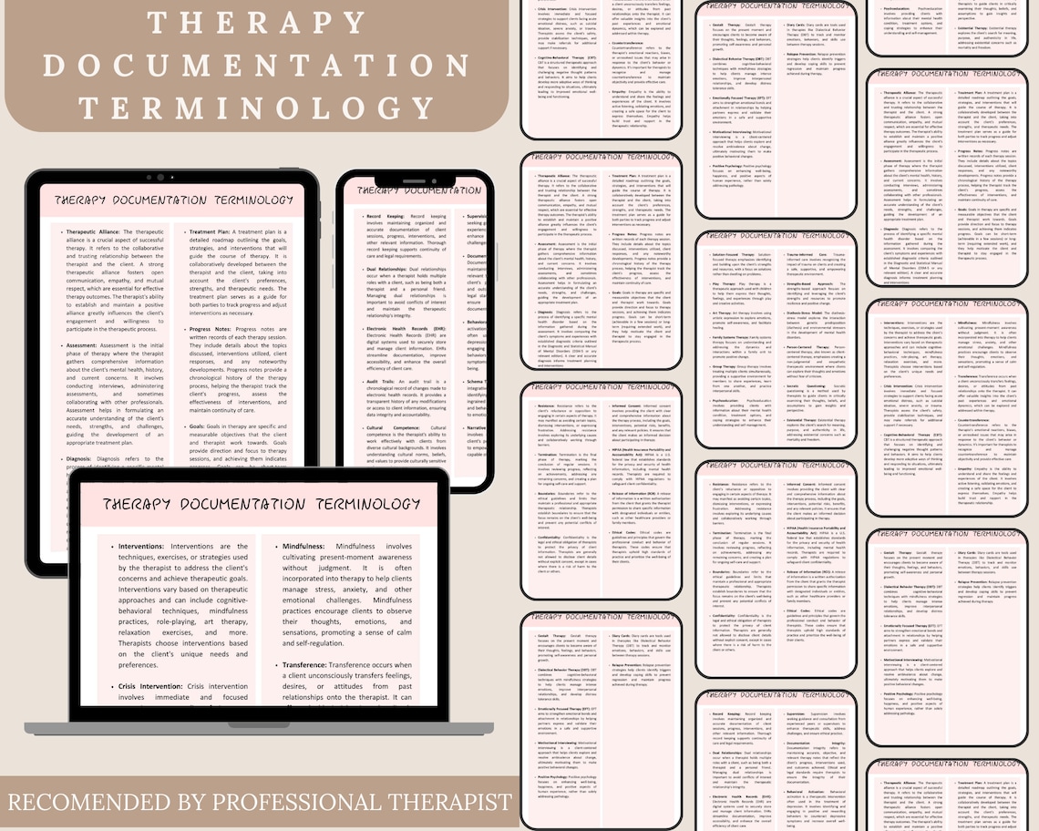 Therapy Progress Notes Cheat Sheet Bundle SMART Goals Treatment Plan ...