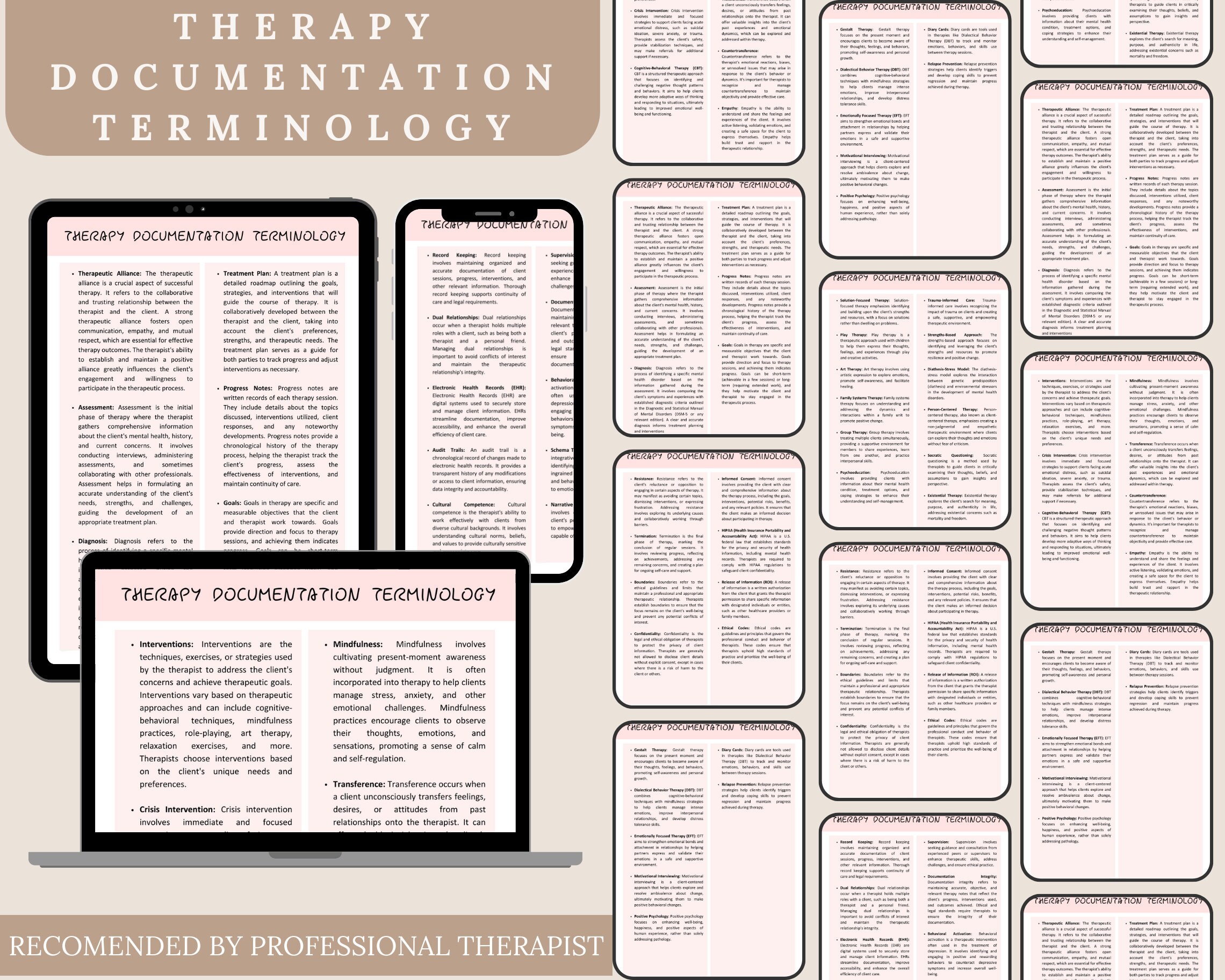 Therapy Progress Notes Cheat Sheet Bundle SMART Goals Treatment Plan ...