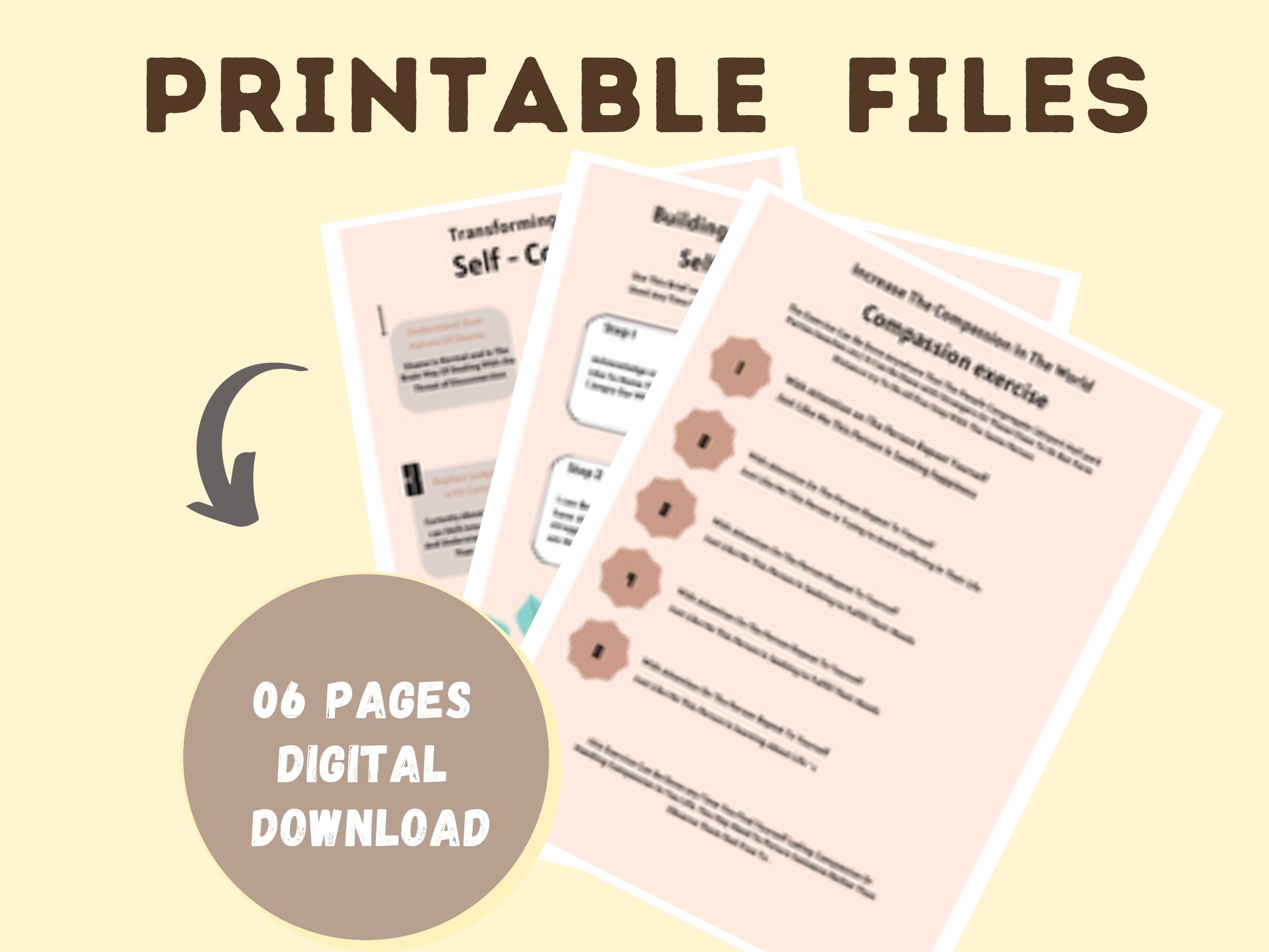 Self Love Resource Bundle, Self Care Worksheet, Mental Health, Self ...