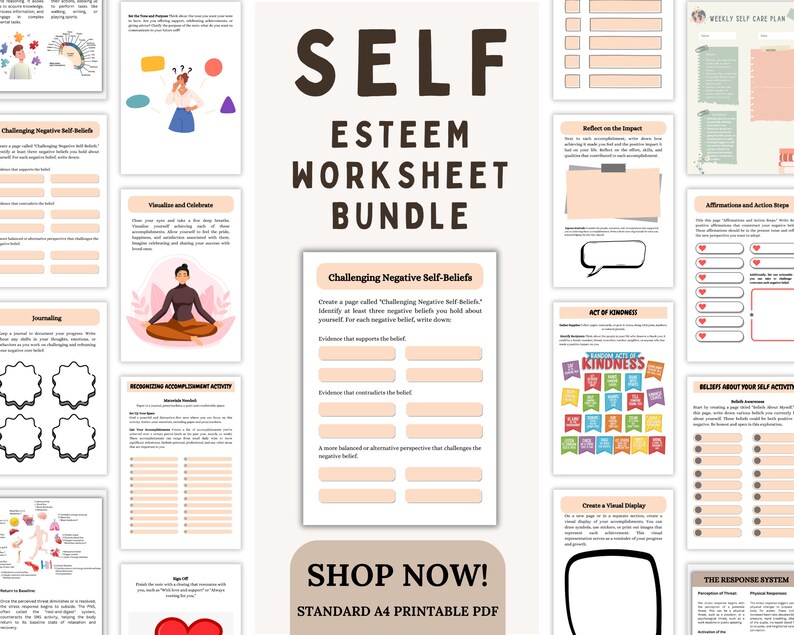 Self Esteem Worksheets, Therapy Worksheets, Therapy Resources ...