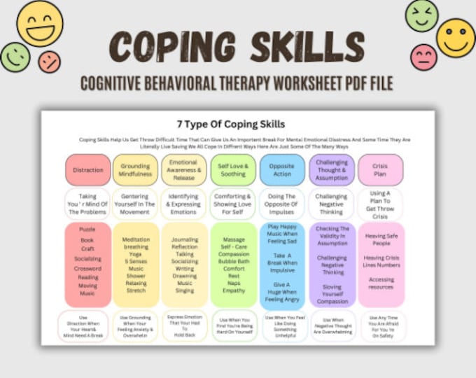 7 Types of Coping Skills Png, Worksheet for Identifying Png, Using ...