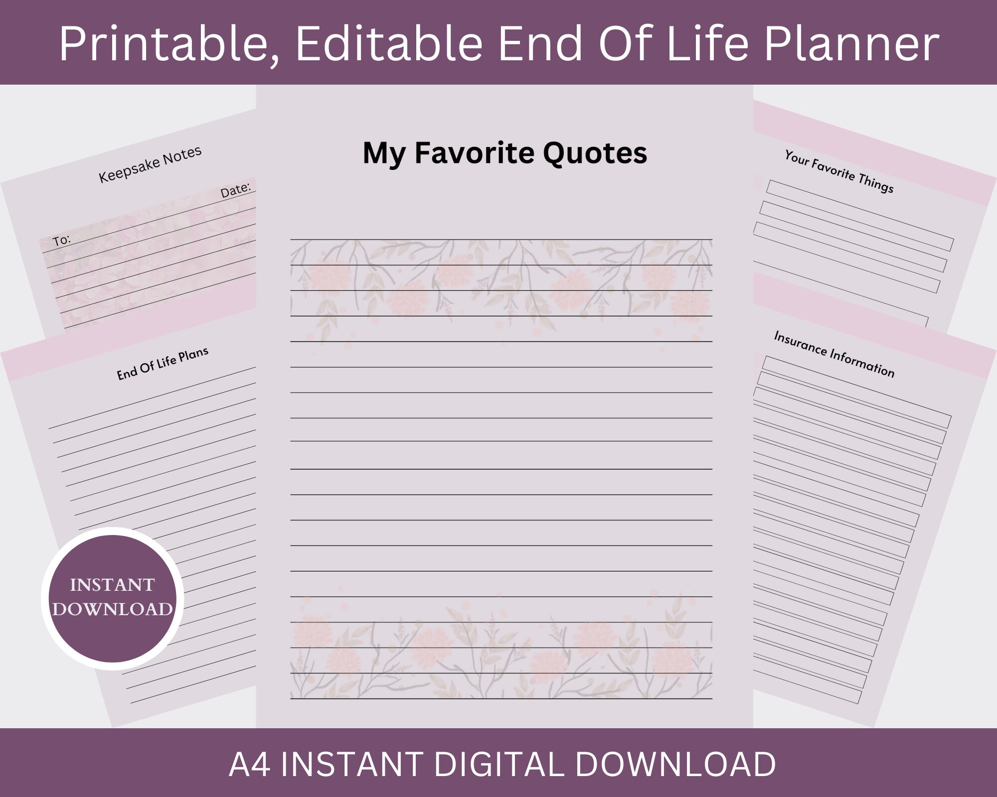 End of Life Planner, Last Wishes Planner, Estate Planning, Will, Final ...