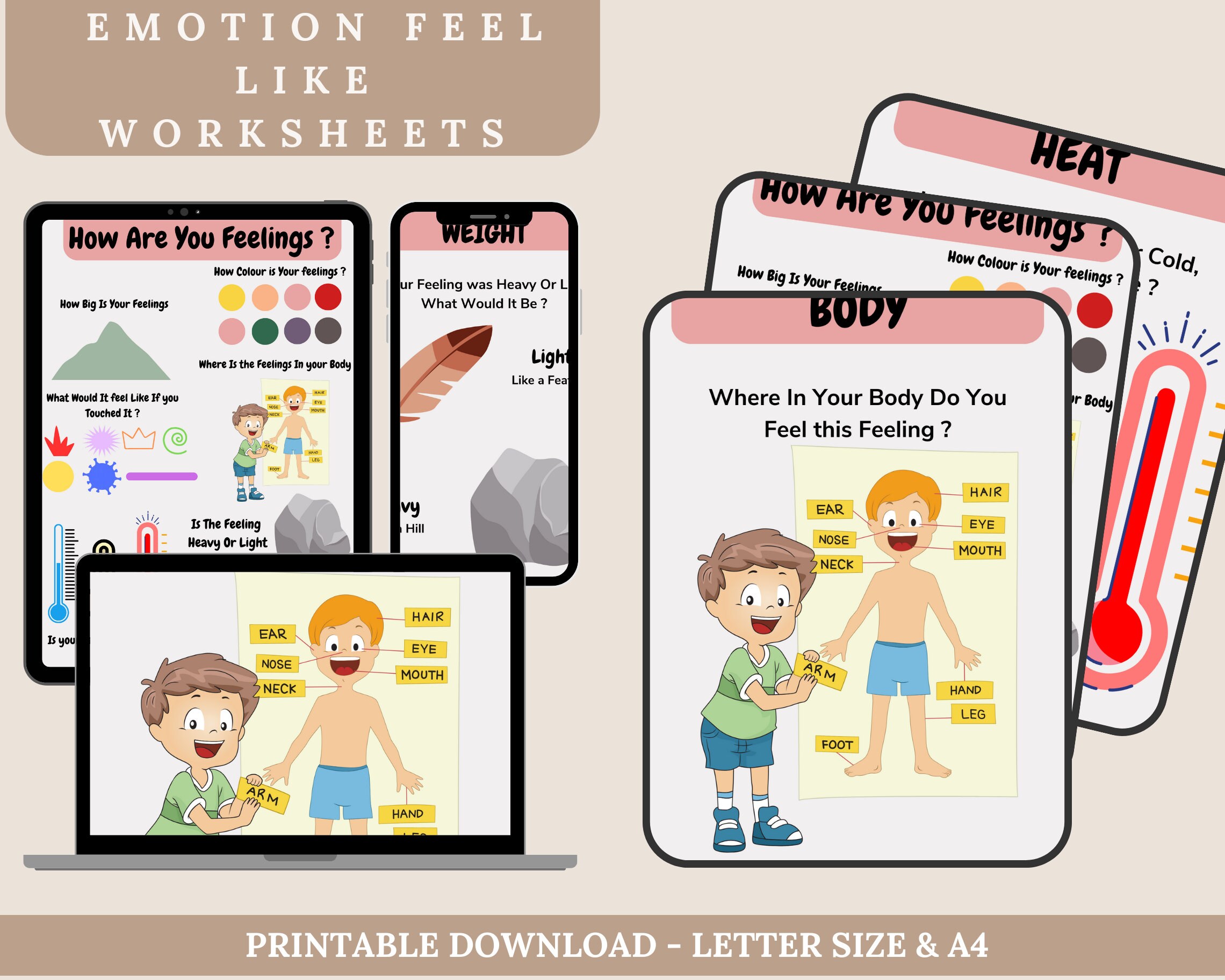 Emotions in the Body Poster and Printable Cards | Helping Students to ...