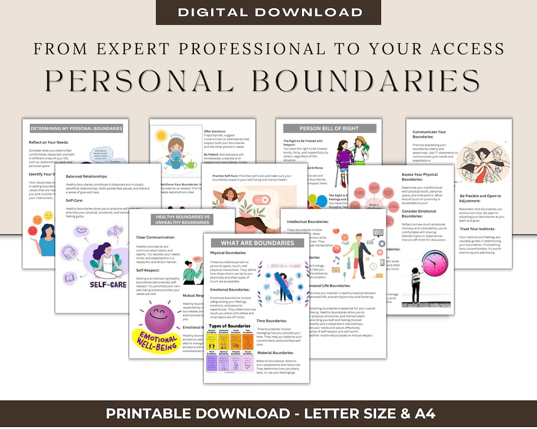 Personal Boundary Worksheets, Therapy Worksheets, Personal Space ...