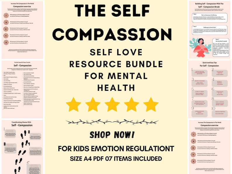 Self Love Resource Bundle, Self Care Worksheet, Mental Health, Self ...